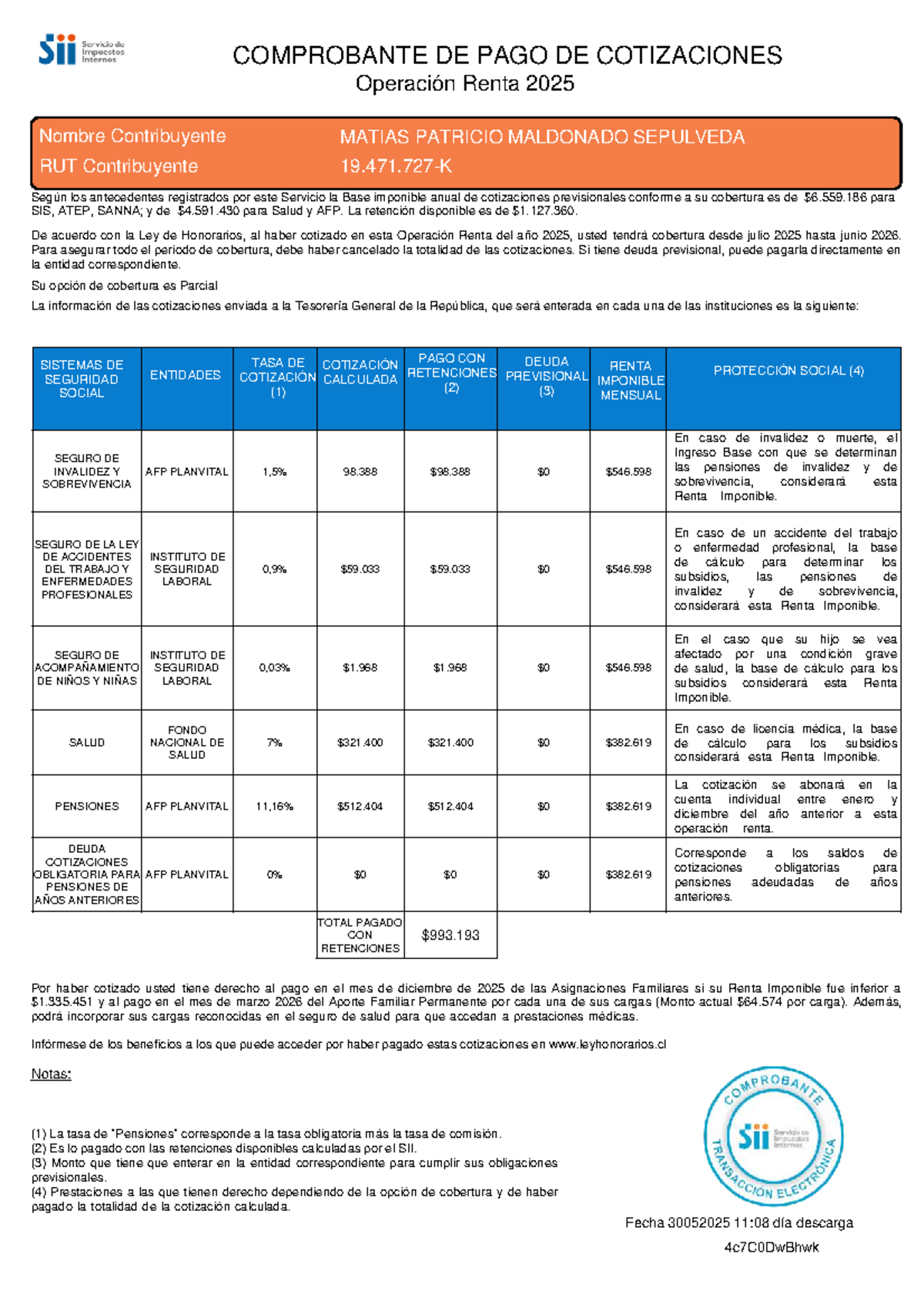 Certificado Calc Previsional - Operación Renta 2025 - Studocu