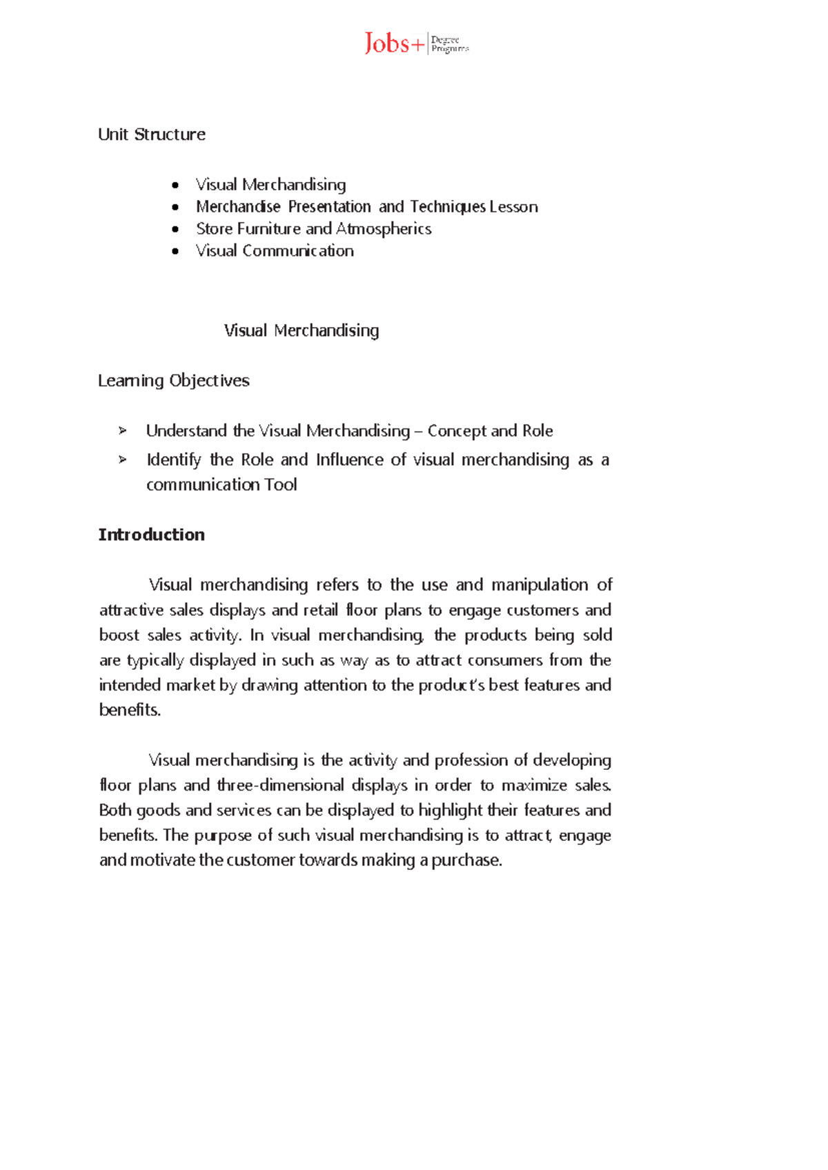 Unit-5 Visual Merchandising & Store Design Techniques Notes - Studocu