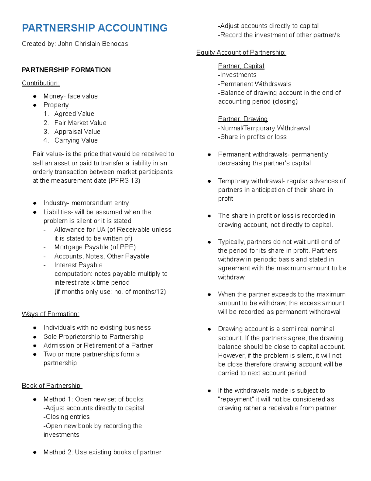 Partnership Accounting Basics and Processes (JPIA) - Studocu