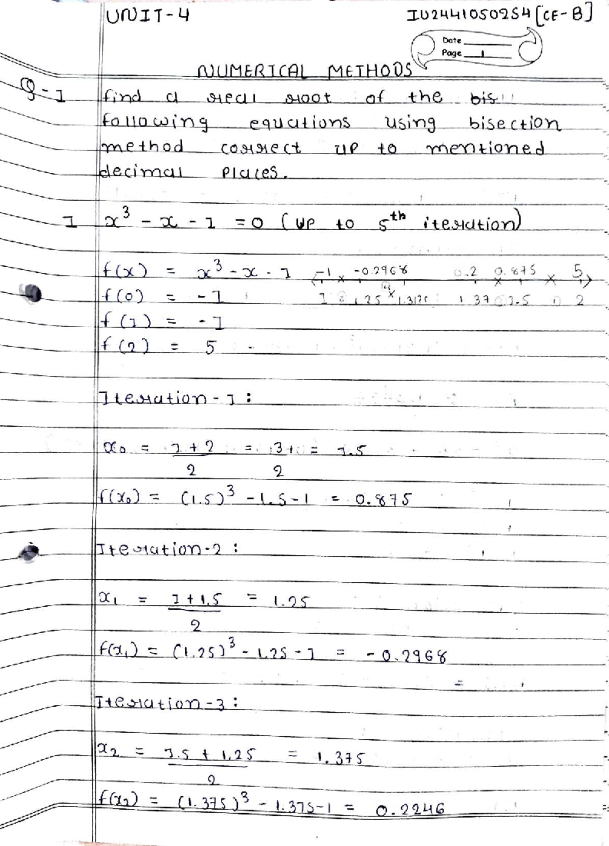 PSNM Unit 4 Assignment - Numerical Methods for Root Finding - Studocu