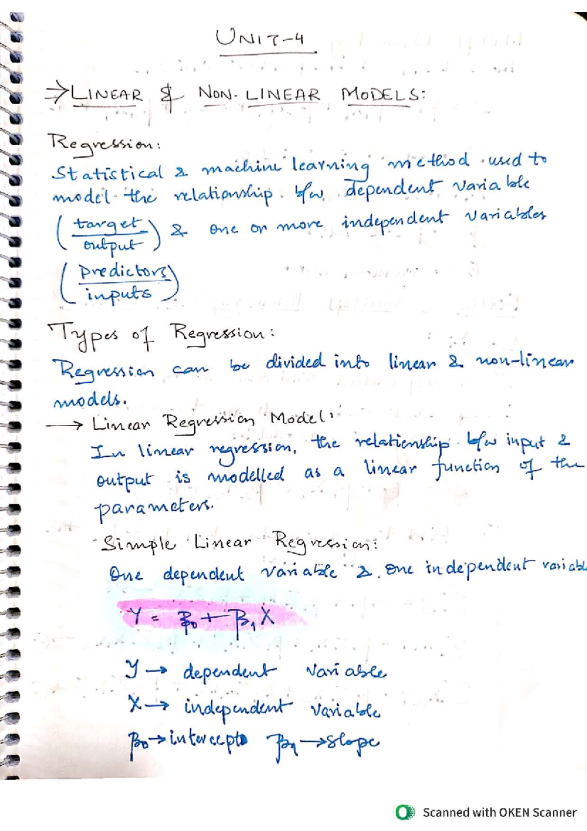SML 101: Linear & Multiple Regression Models - Practice Notes - Studocu