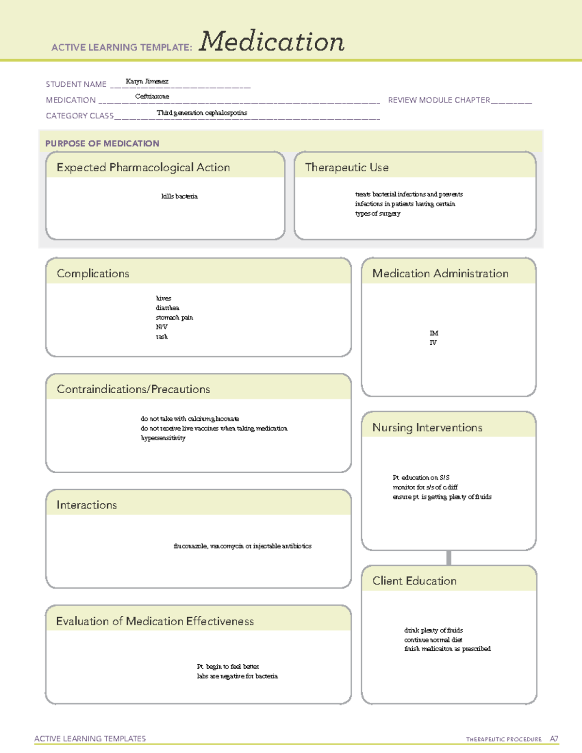Ceftriaxone - medication templete - ACTIVE LEARNING TEMPLATES ...