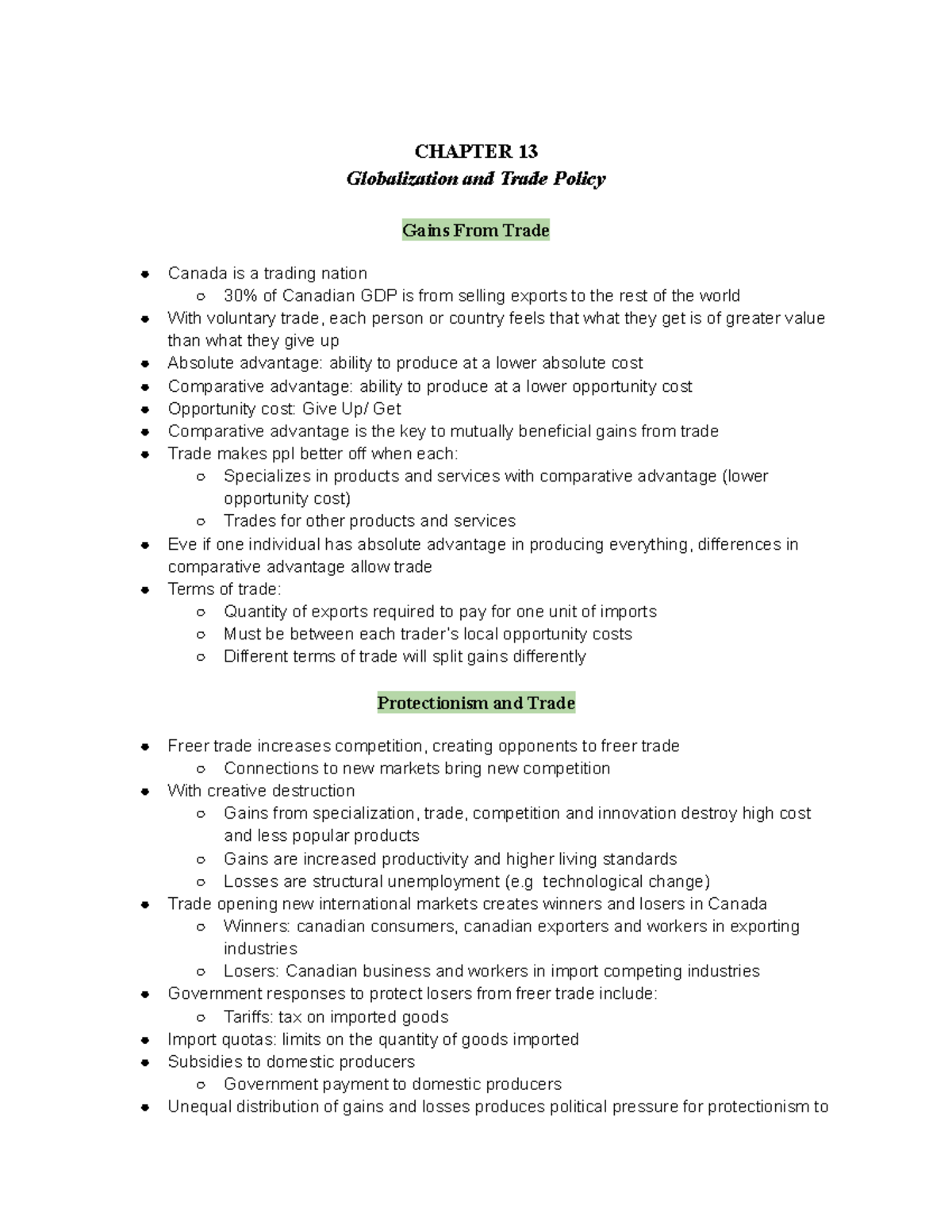Chapter 13 - Lecture 10 Notes from the Lecture Modules. - CHAPTER 13 ...