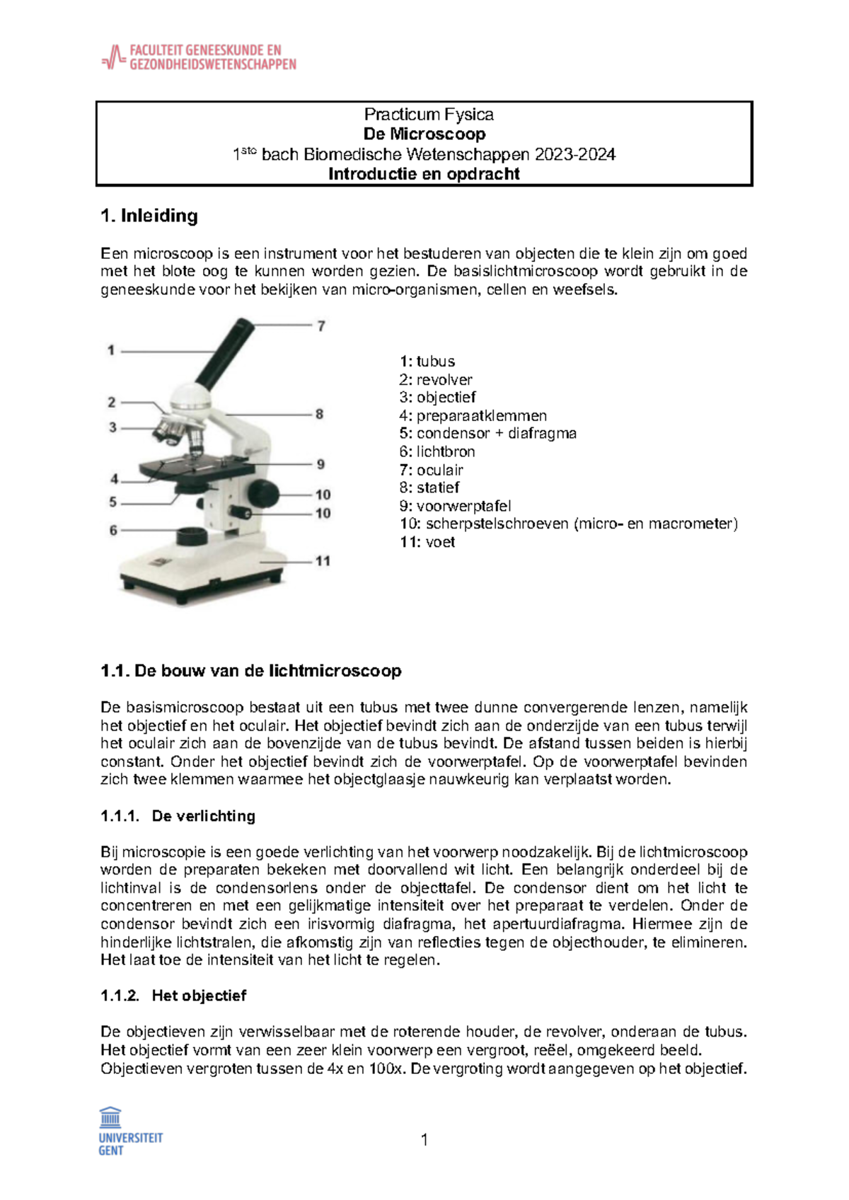 Fysica 23-24 practicumnotas de microscoop - Practicum Fysica De ...
