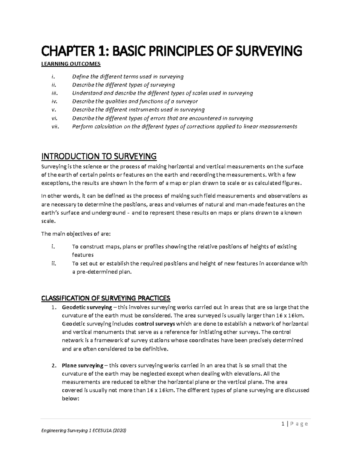 Chapter 1 - Basic Principles OF Surveying - 1 | P a g e CHAPTER 1 ...