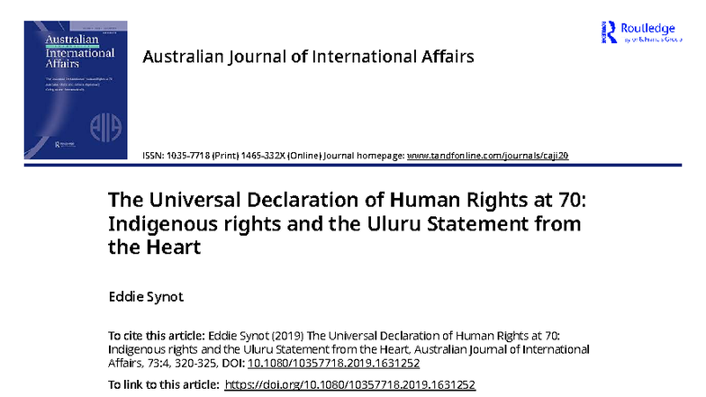 The Universal Declaration of Human Rights at 70: Indigenous Rights ...