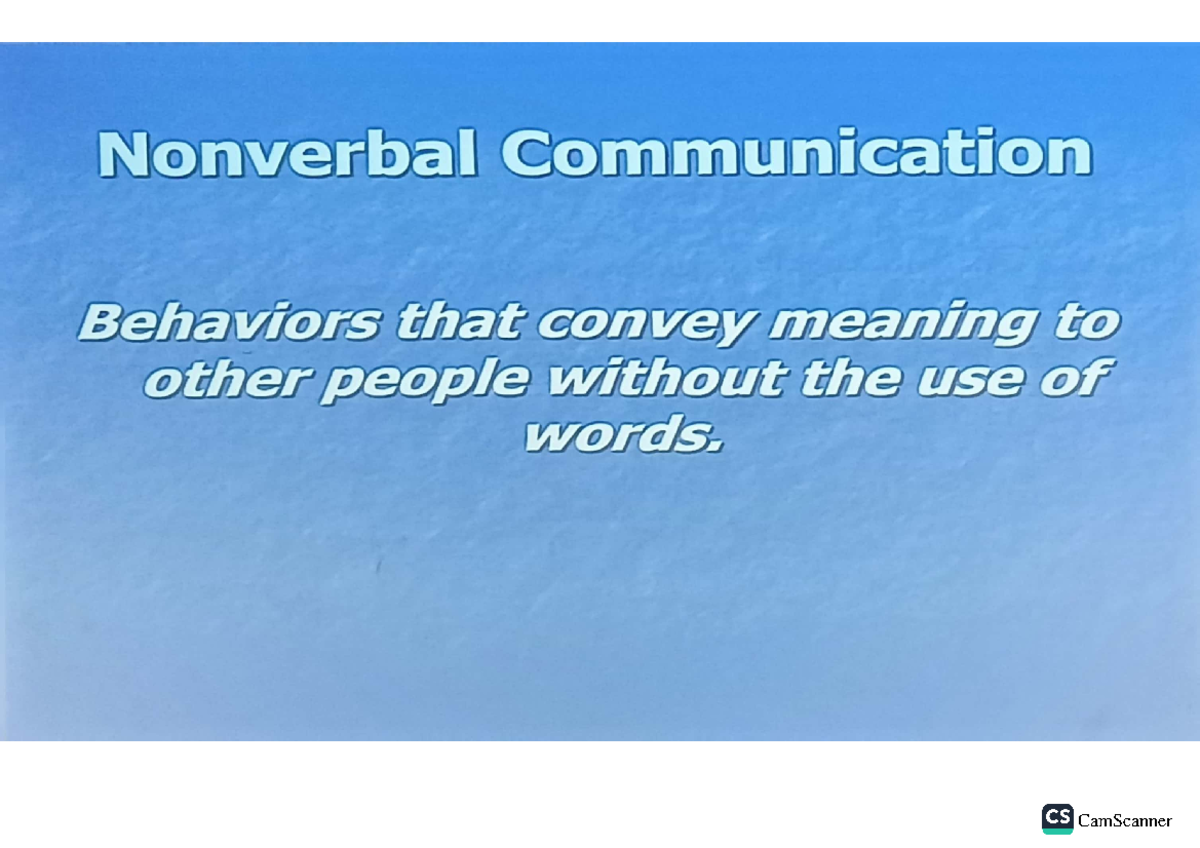 Non-Verbal Communication: Understanding Body Language and Signals - Studocu
