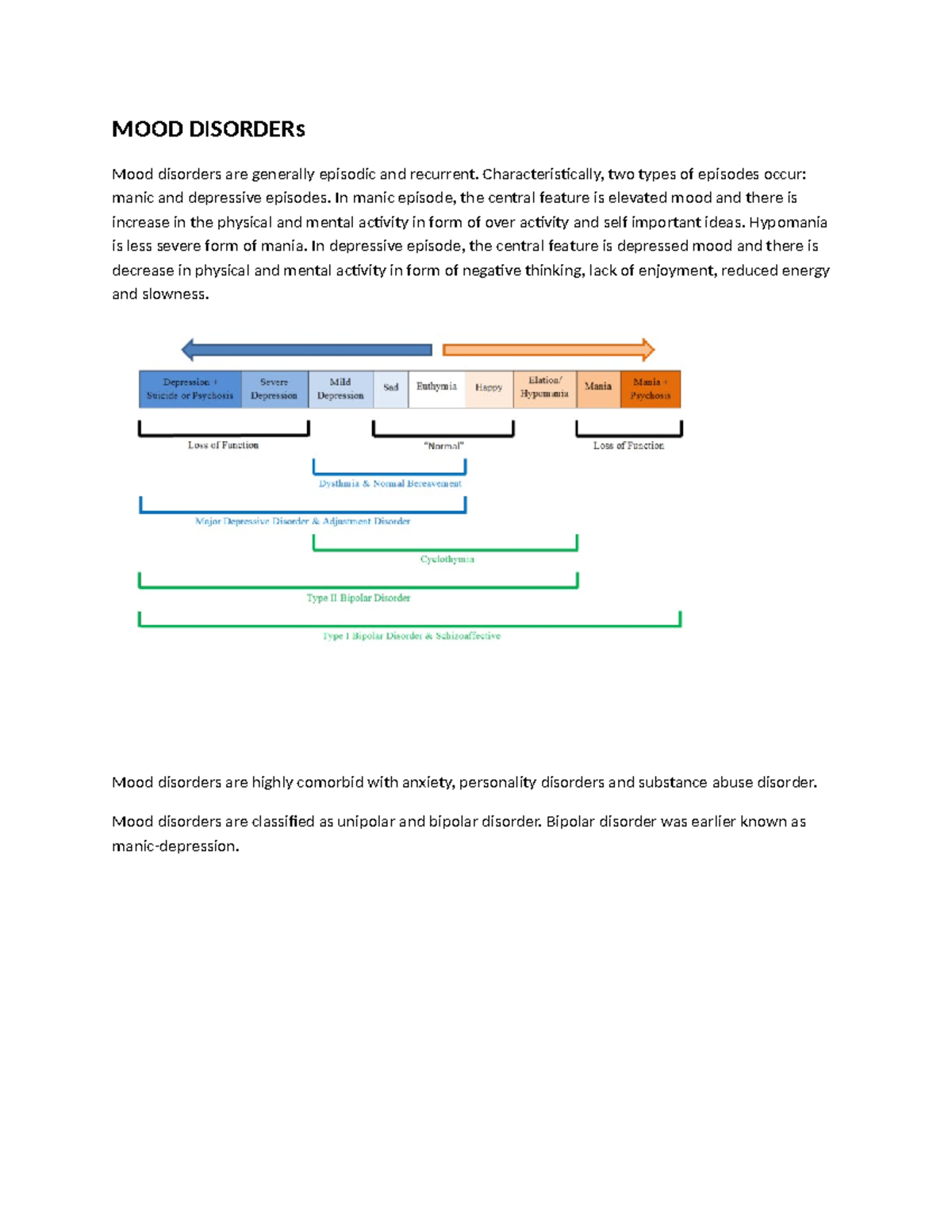 MOOD Disorders - sem3 - MOOD DISORDERs Mood disorders are generally ...