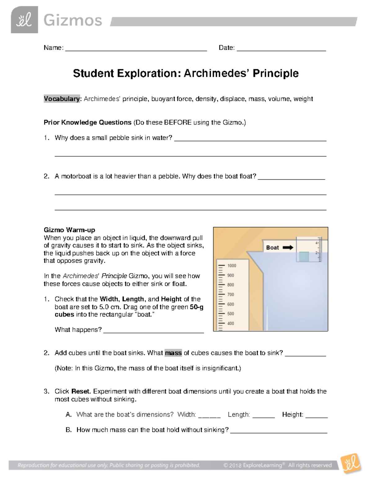 Archimedes Principle SE: Exploring Buoyancy and Displacement Concepts ...
