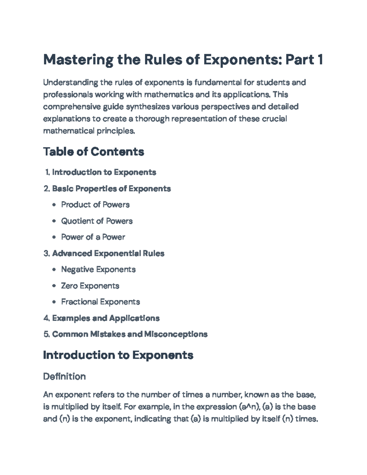 Mastering Exponents: Comprehensive Guide for Math Understanding - Mastering the Rules of ...