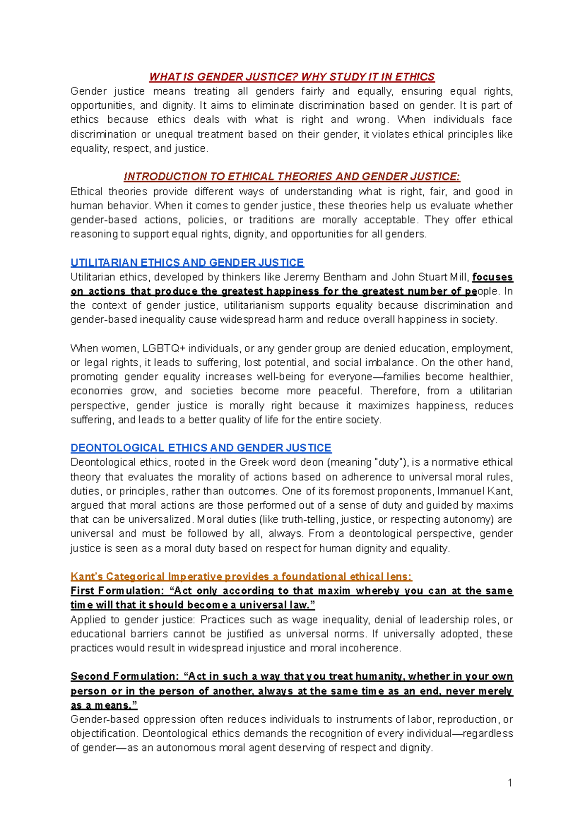 Gender Justice in Ethics: Understanding Its Importance and Theories ...