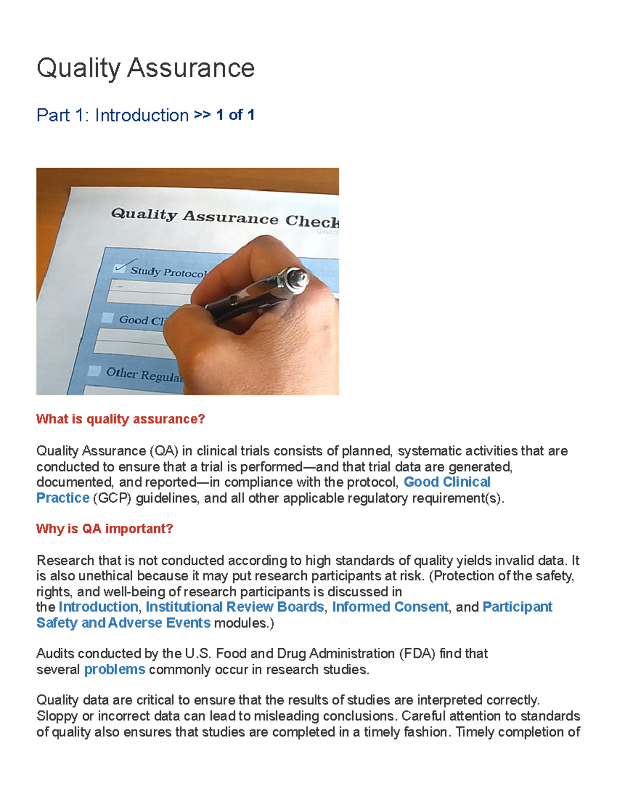 Module 5 - Quality Assurance - Quality Assurance Part 1: Introduction ...