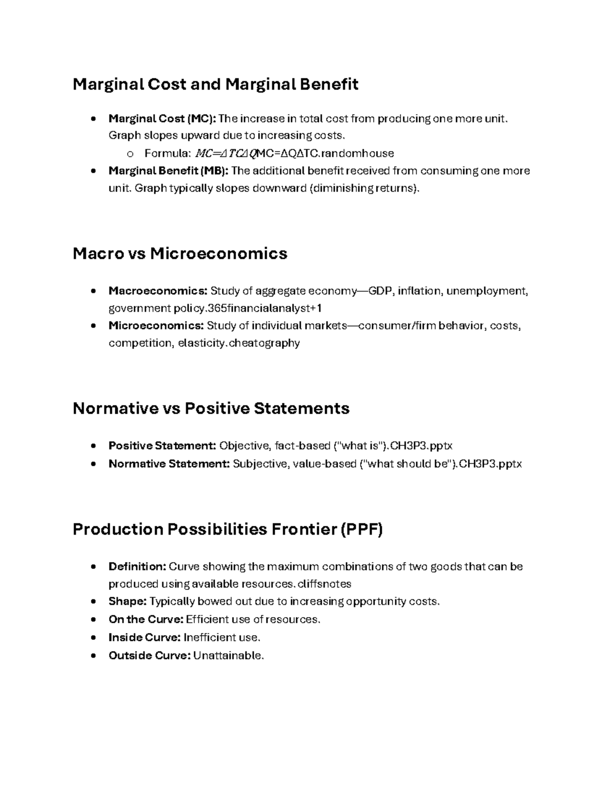 AP Microeconomics Cheat Sheet: Key Concepts & Elasticities - Studocu