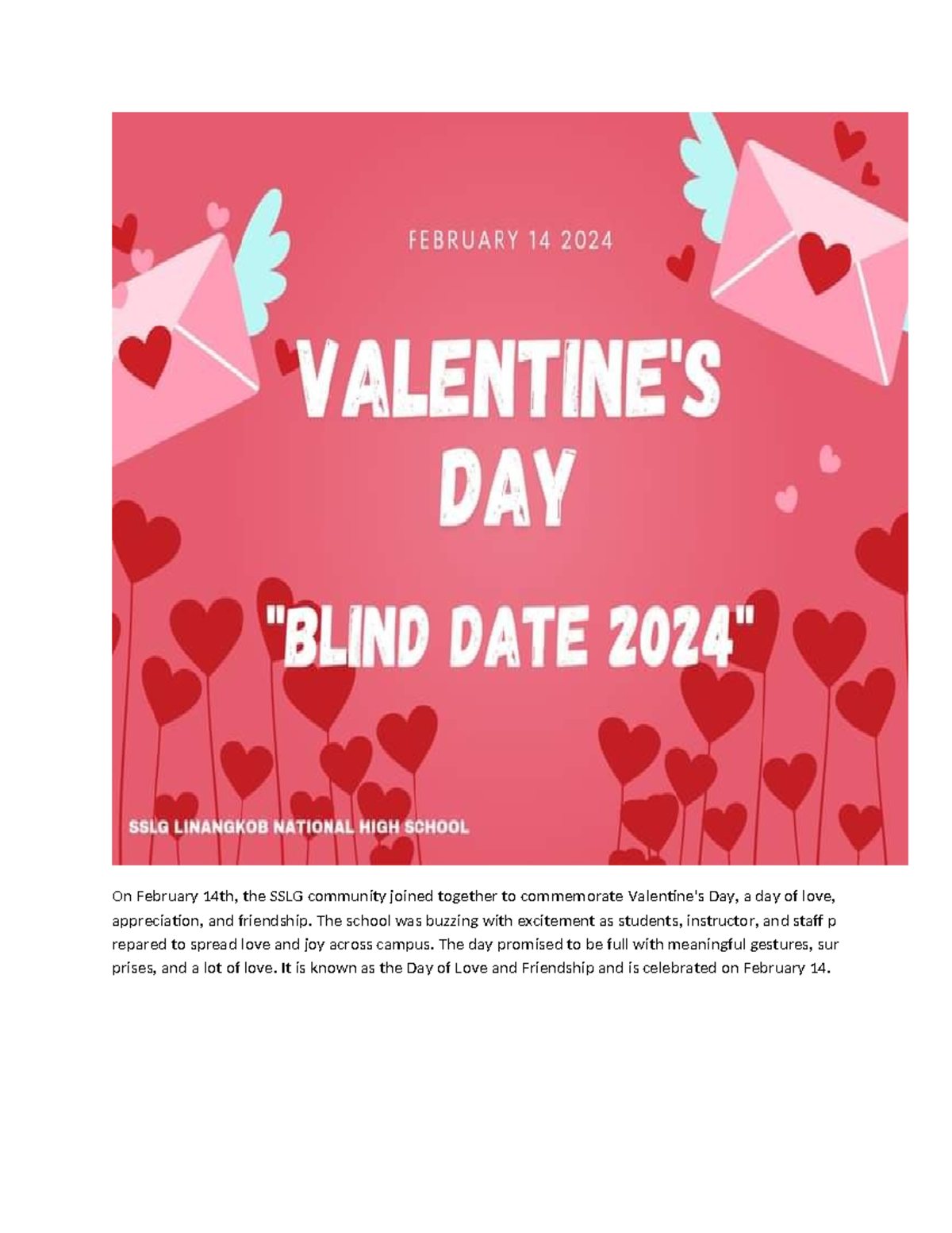 Narrative Report 45 - Valentine's Day Celebration Overview - Studocu