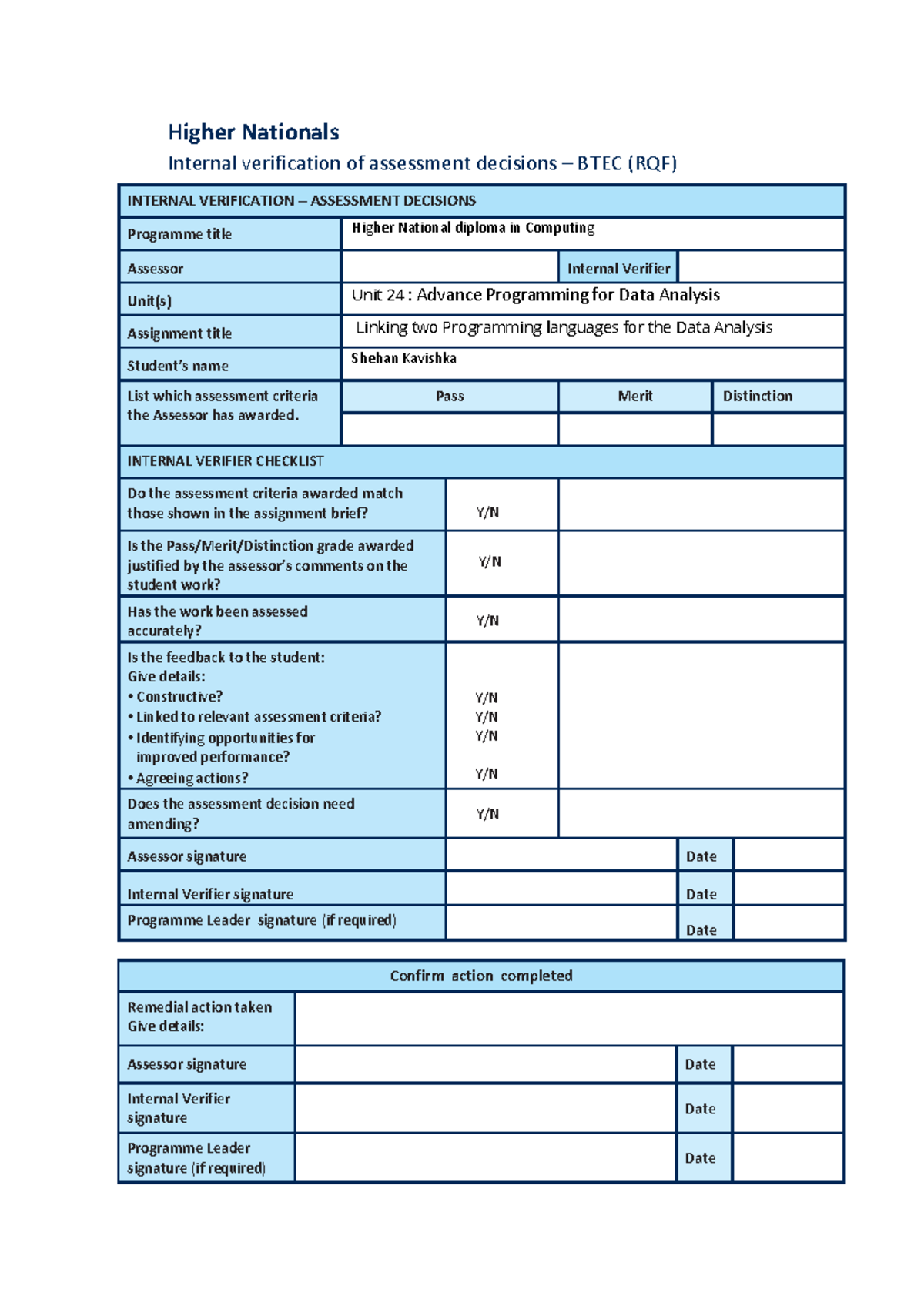 Advanced Programming for Data Analysis - HND Computing Unit 2 4 ...