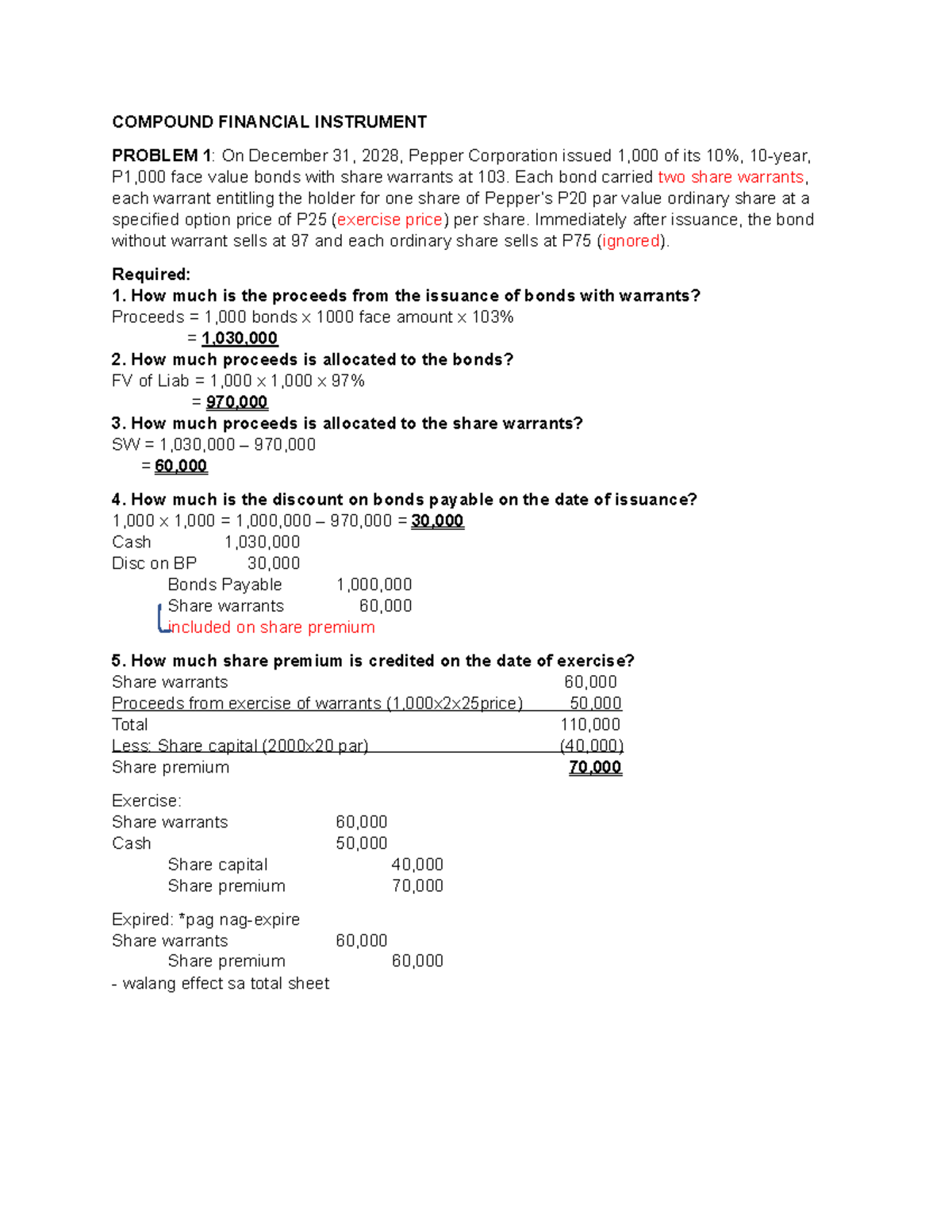 Intermediate Accounting 2 - Chapter 7 Compound Financial Instrument ...