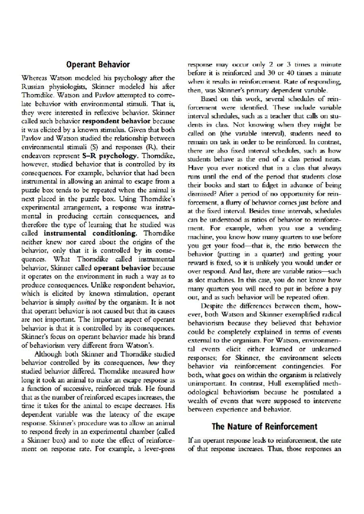 Operant Behavior and Reinforcement: Insights from Skinner and Thorndike ...