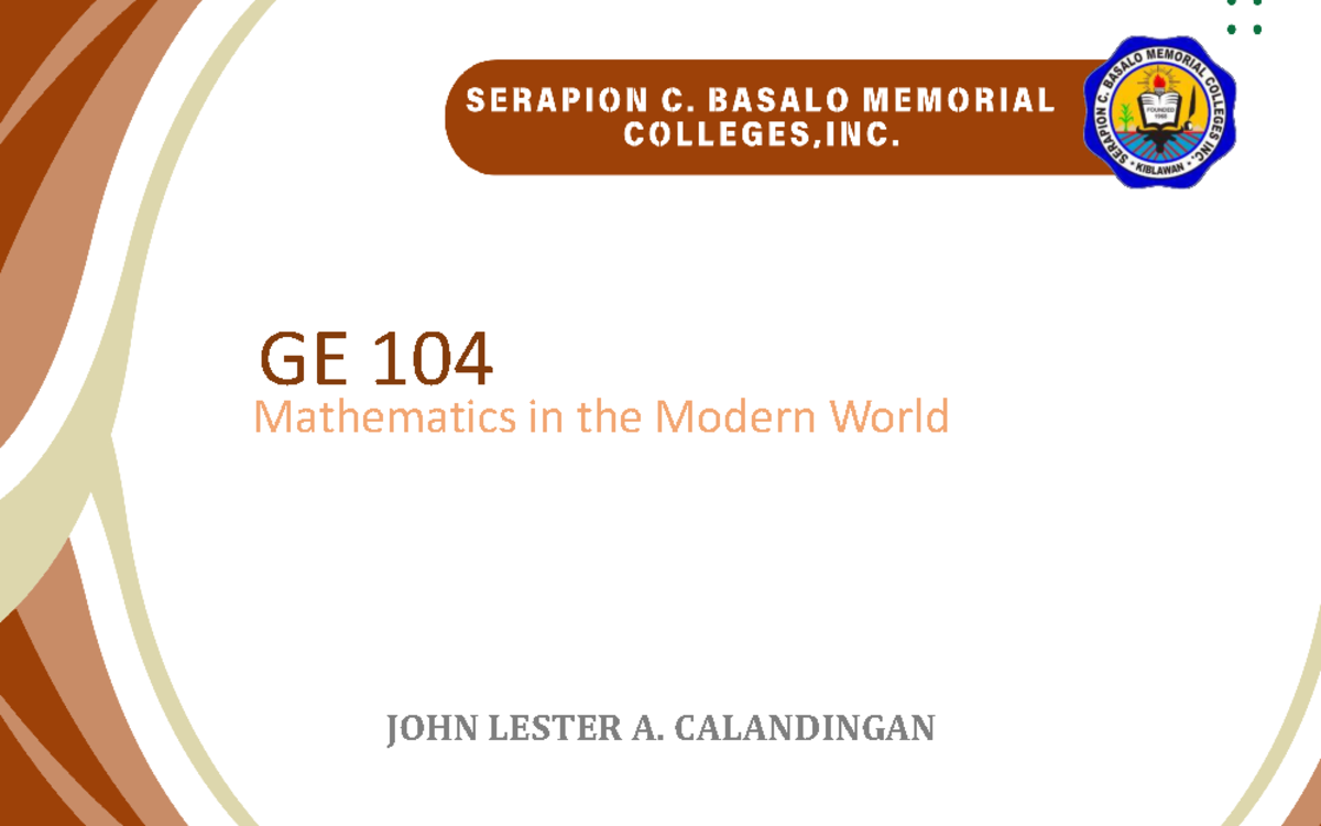 Chapter 5: Geometric Designs in GE 104 Mathematics - Studocu