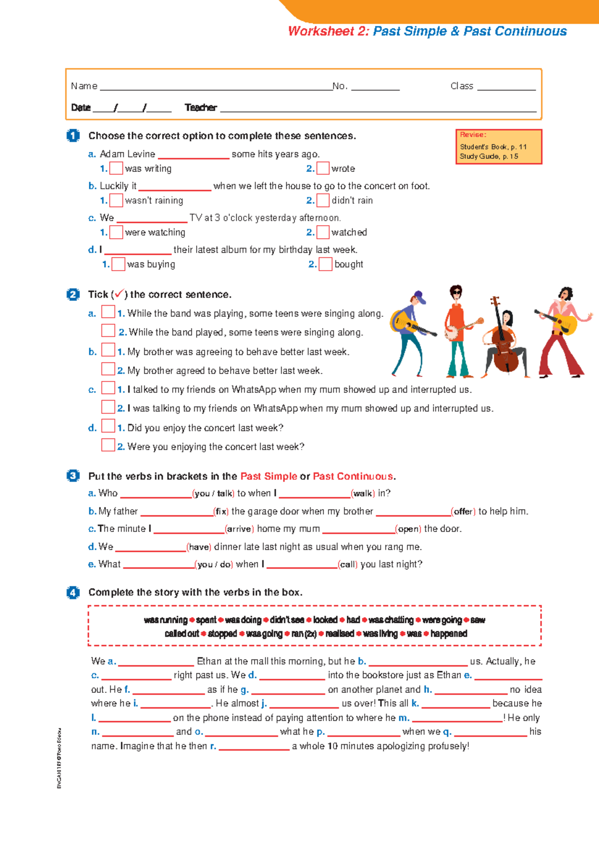 ENGA10TRF - Worksheet: Simple Past vs Past Continuous Exercises - Studocu