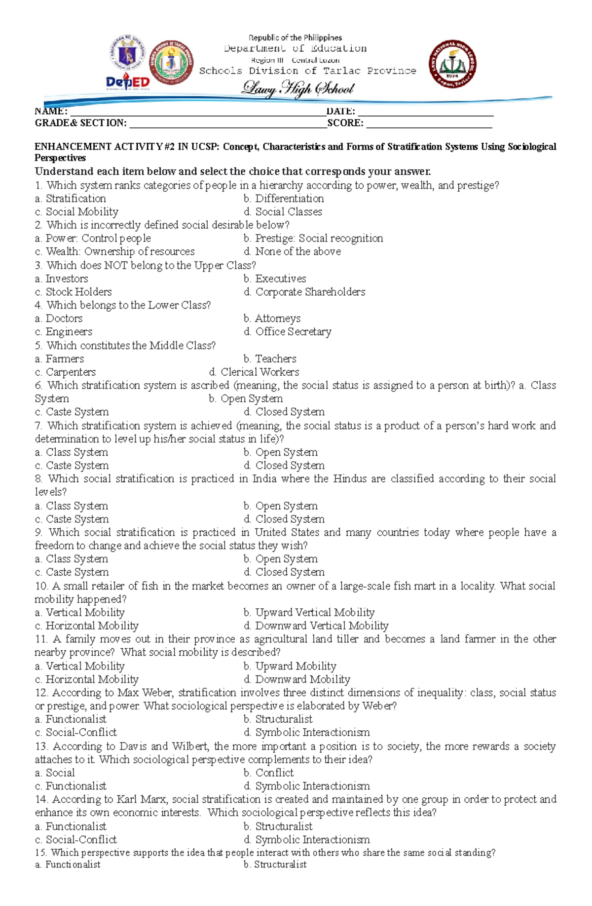 Quiz 2 UCSP Q4 - QUiz - NAME ...