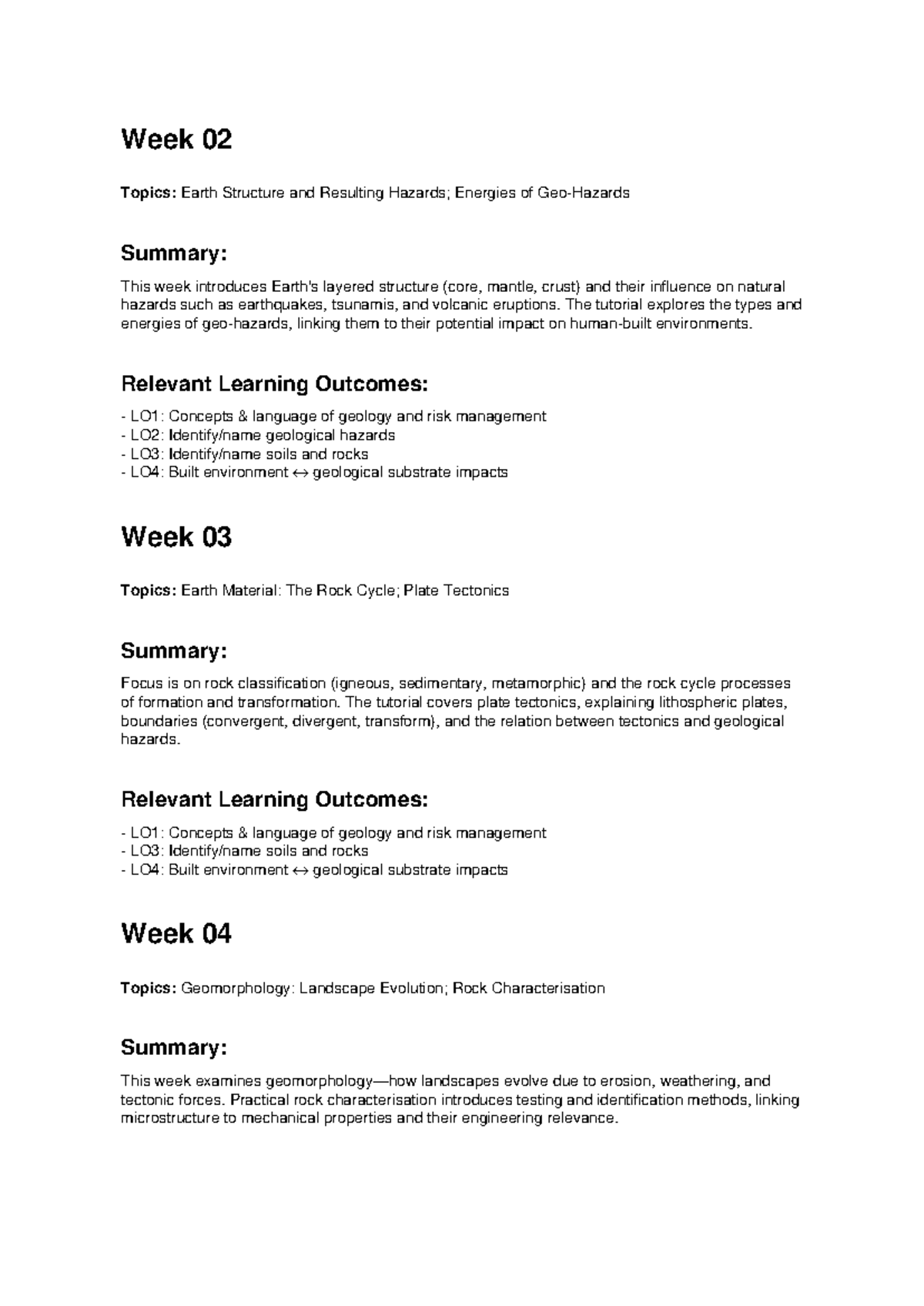 Geo Hazards Notes: Week 02-04 Overview of Earth Structure & Materials ...