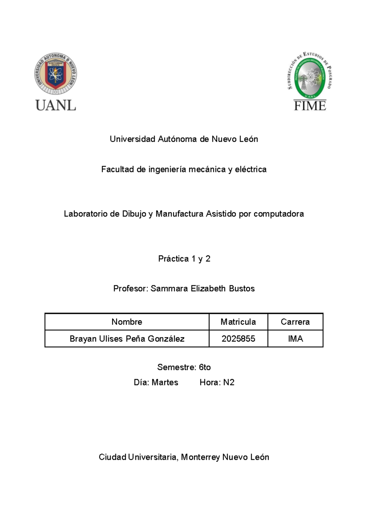 Práctica 1 y 2: Dibujo y Manufactura Asistido por Computadora - IMA ...