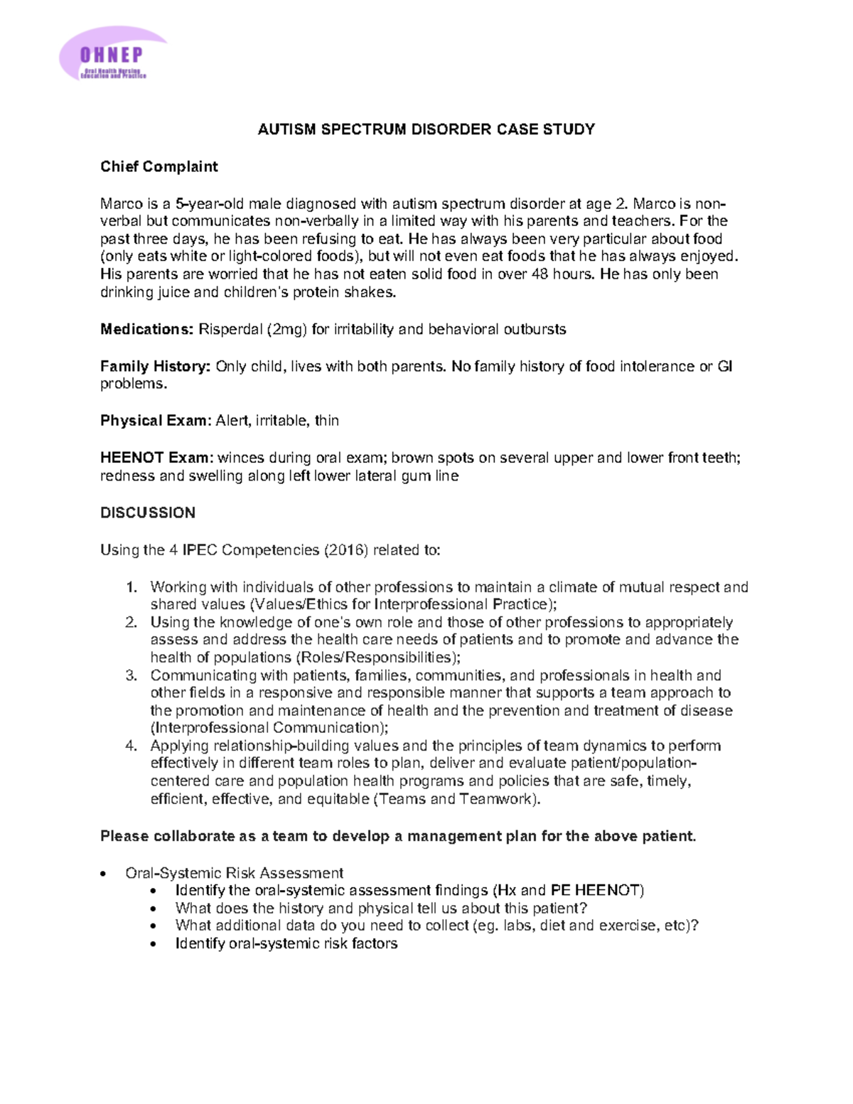 ASD-CS (CDM) - Comprehensive Case Study of Autism Spectrum Disorder ...