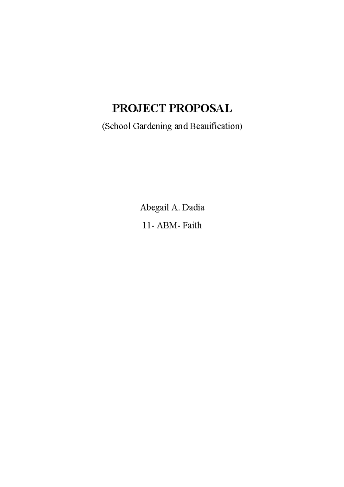 Project Proposal - School Gardening Beautification (SGB) - Studocu