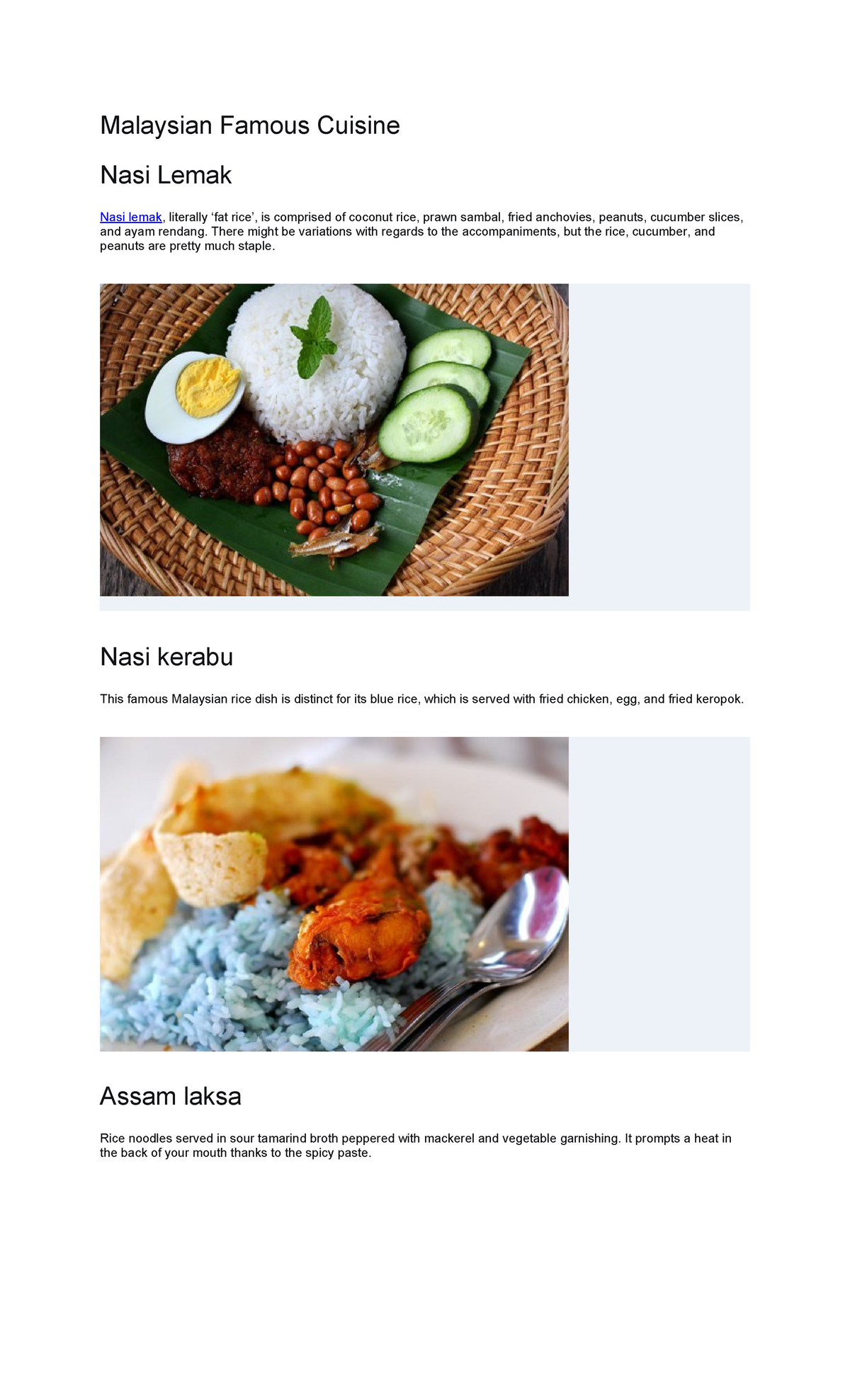 Famous Malaysian cuisine: A guide to traditional dishes and desserts ...
