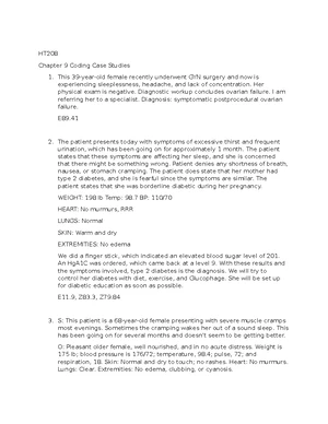 HT208 Ch 6-8 Case Studies: Clinical Insights and Diagnoses - Studocu