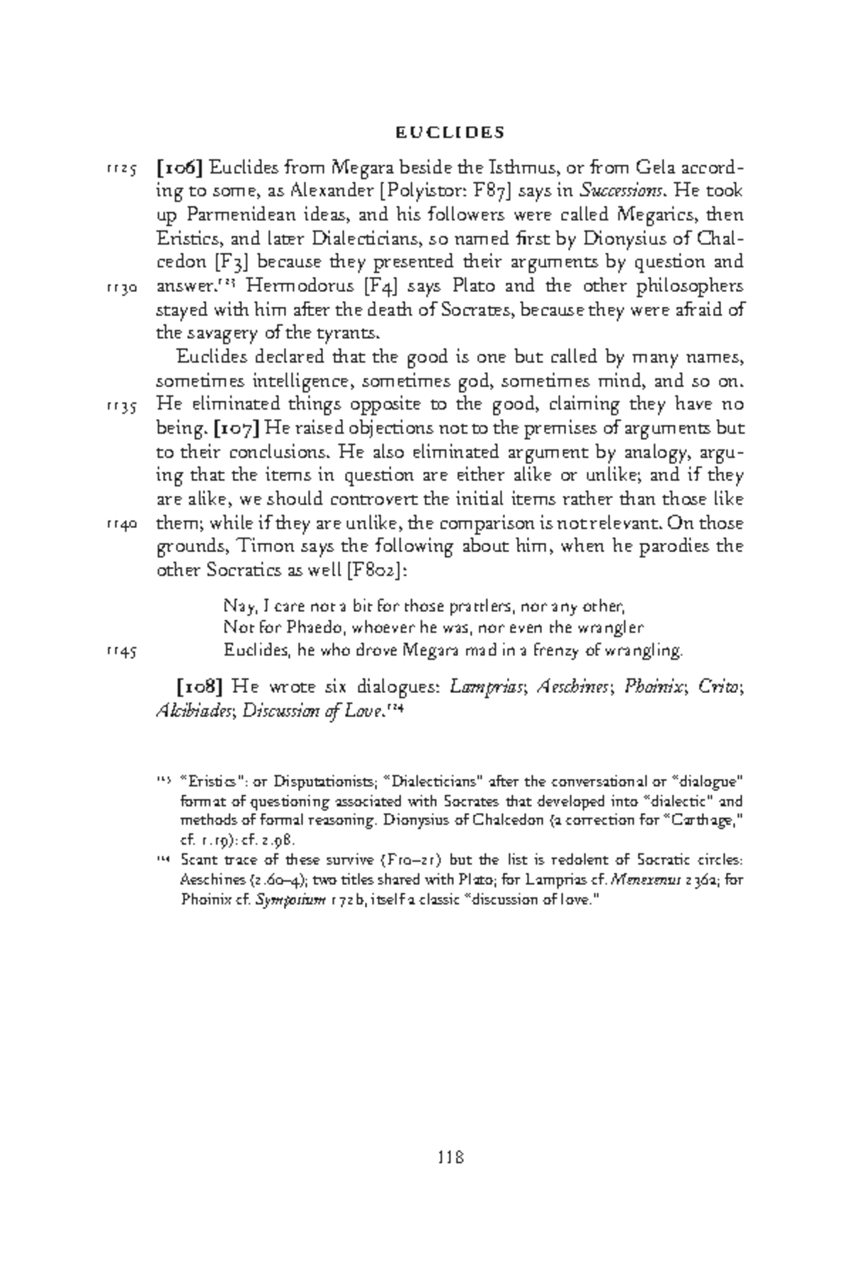 Diogenes Laertius: The Megarian Philosophers (Course Code: EUC 1125 ...