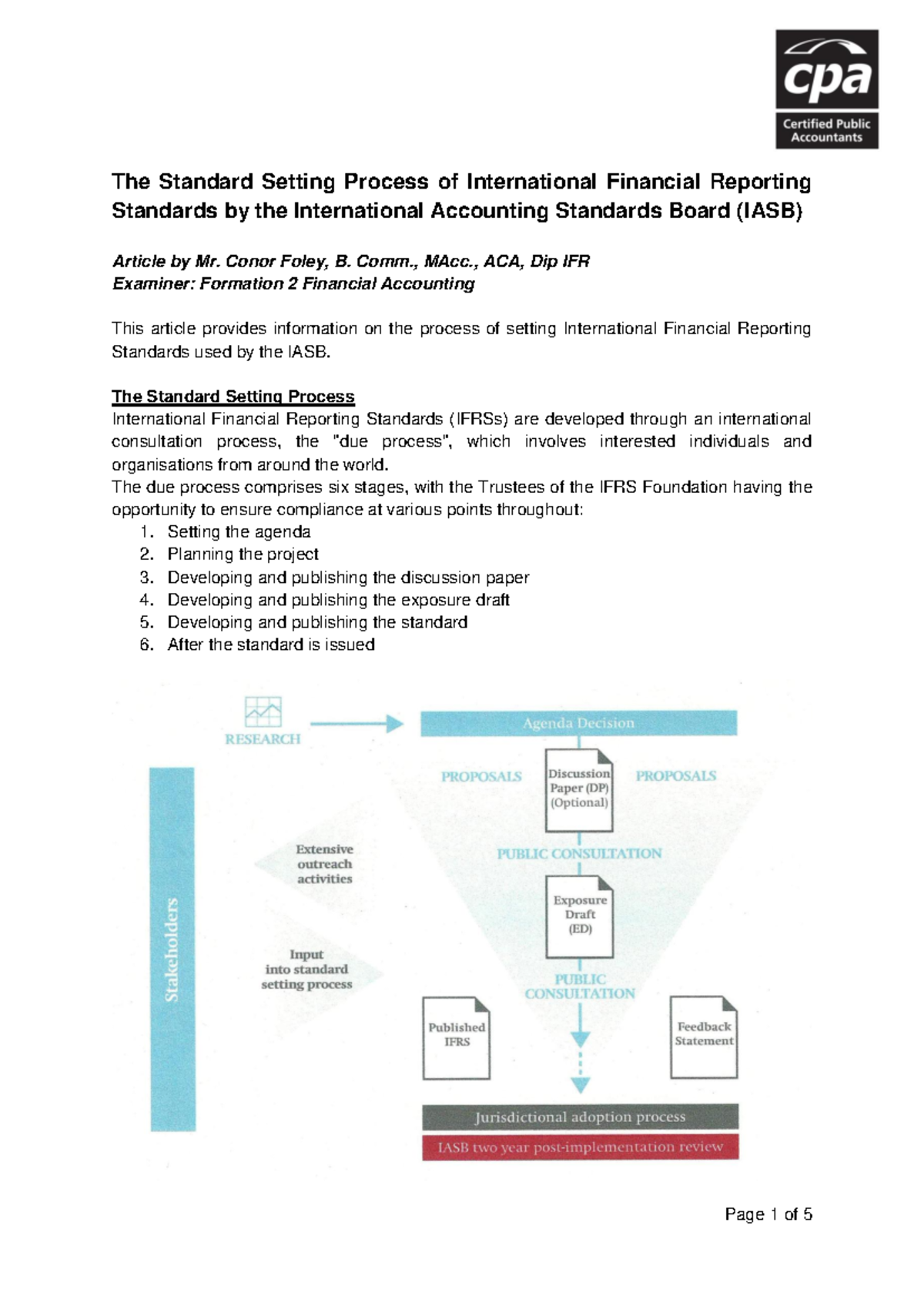 The IASB Standard Setting Process: A Comprehensive Overview - Studocu