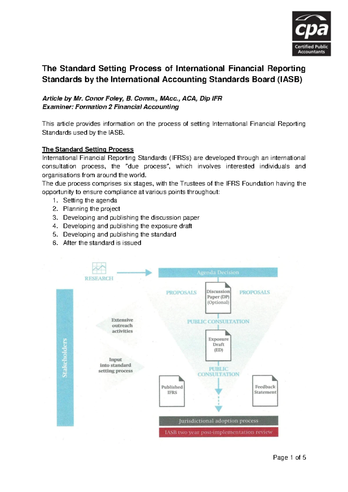 IASB standard setting process - The Standard Setting Process of ...