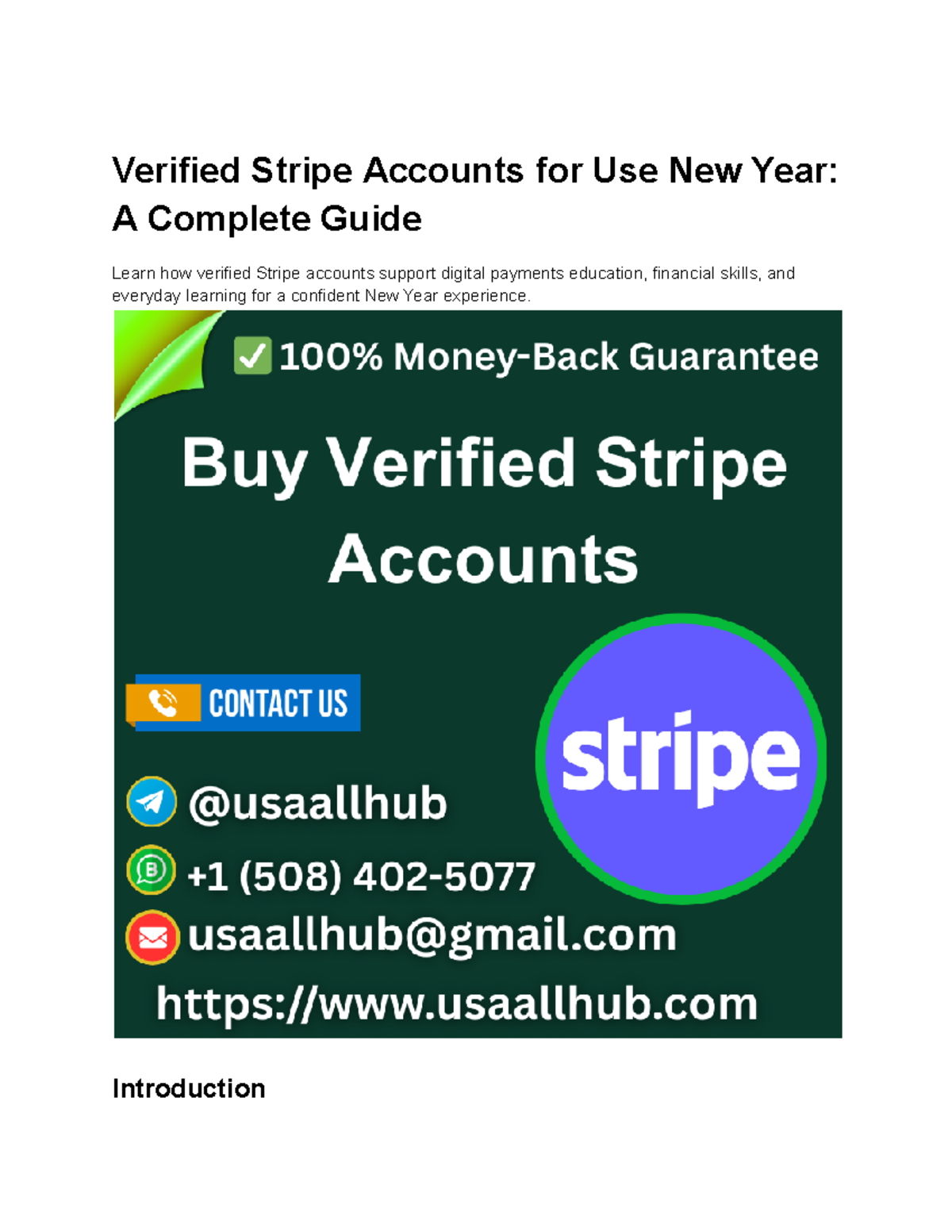 Guide to Verified Stripe Accounts for New Year Use: A Complete Overview ...
