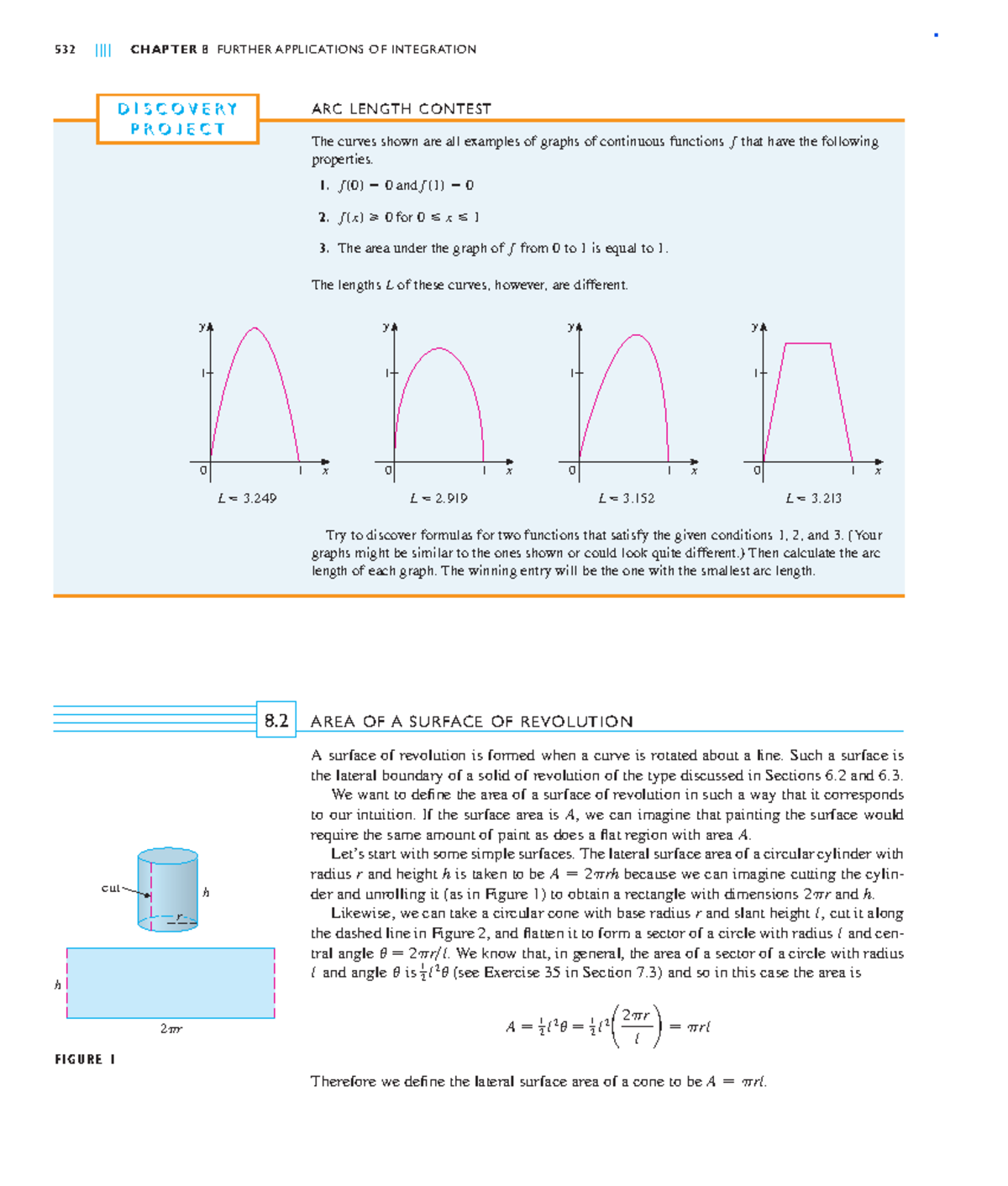Math Ch 8-2: Surface Area of Revolution and Arc Length Contest - Studocu