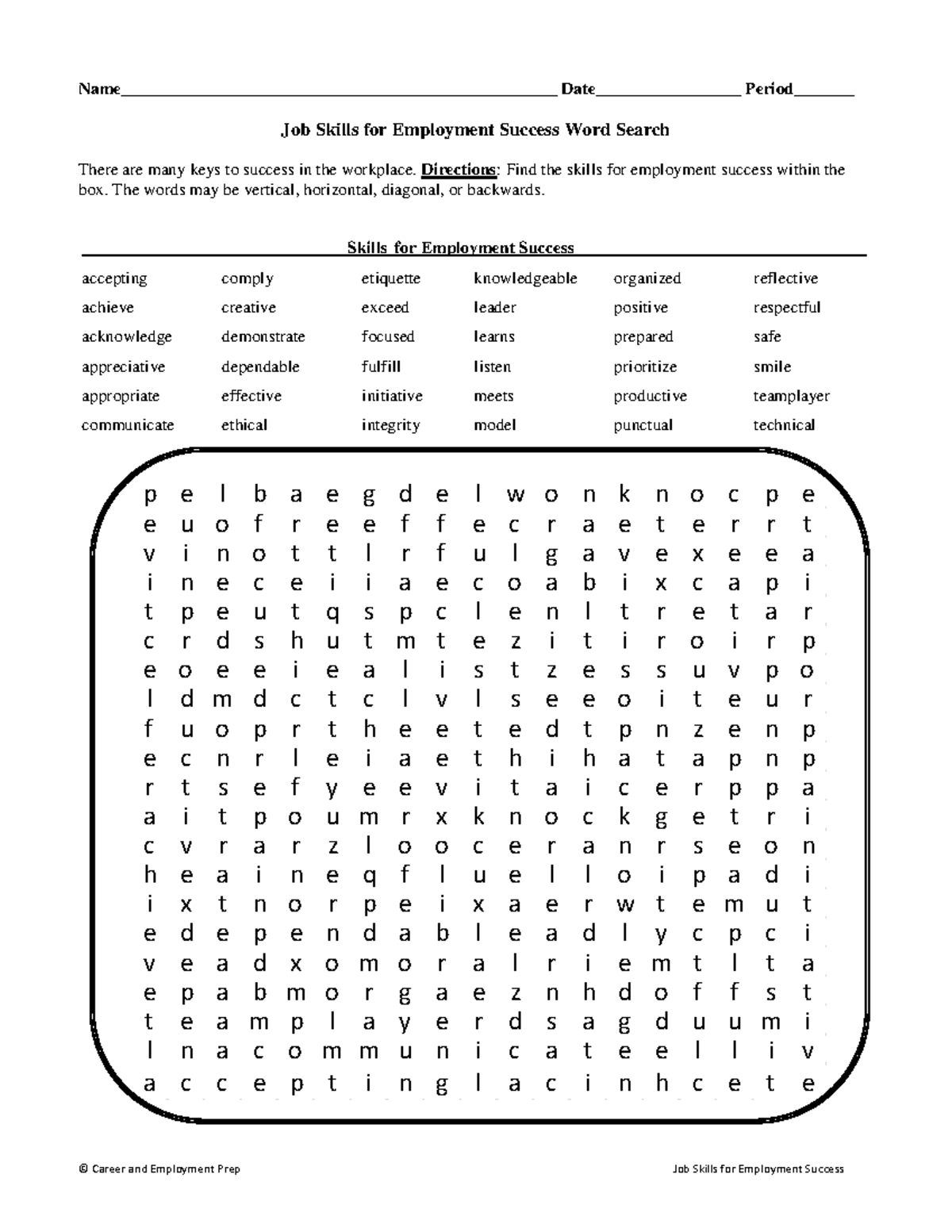 Job Skills for Employment Success Activities Workbook (JSE-101) - Studocu