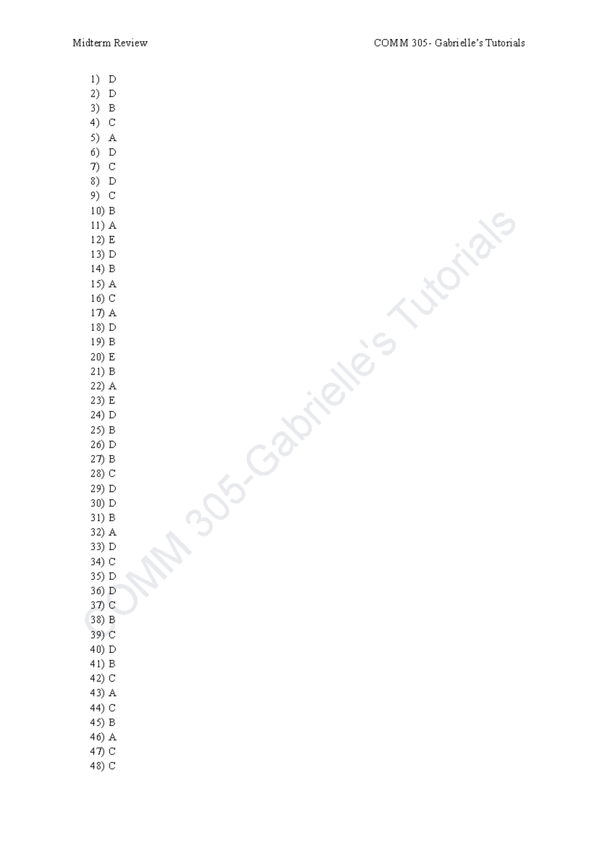 Midterm-Review-Answers COMM-305 - COMM 305-Gabrielle's Tutorials ...