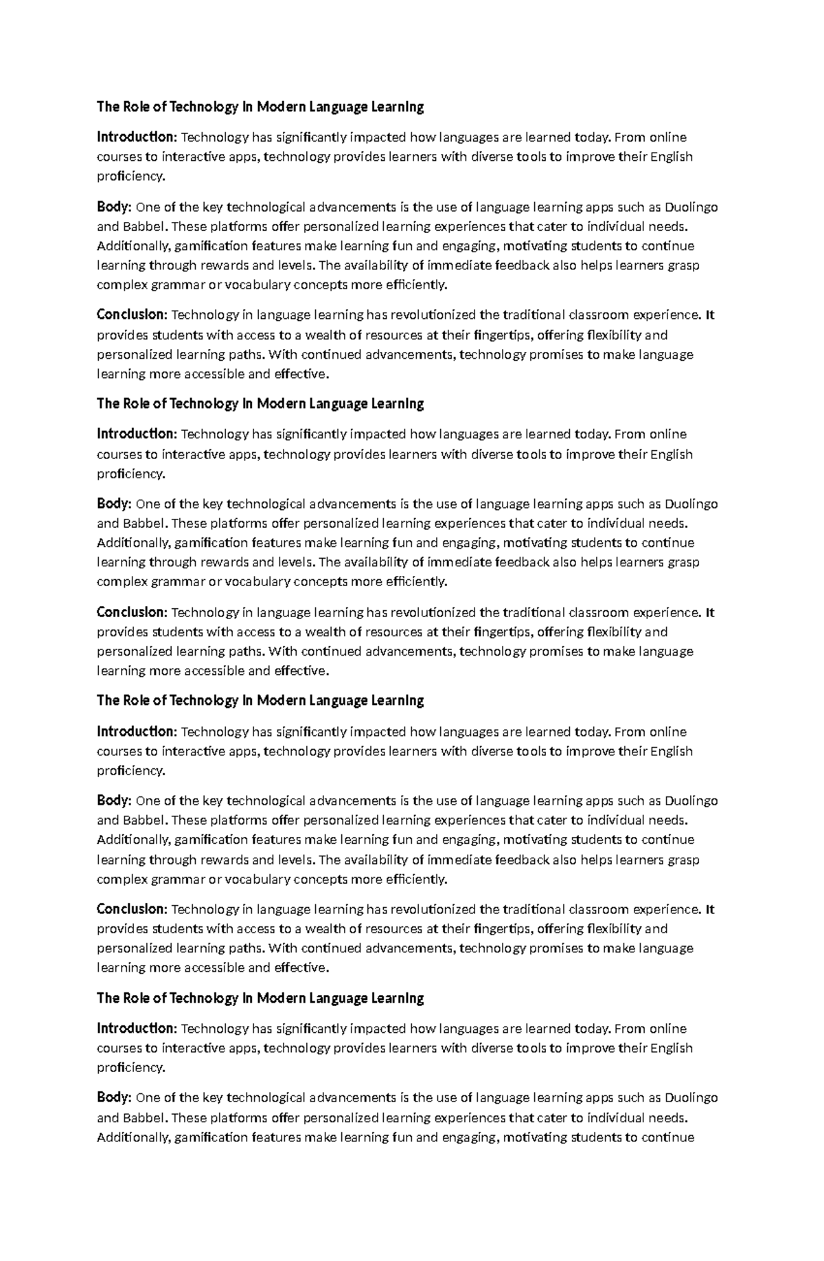 The Role of Technology in Modern Language Learning - The Role of ...