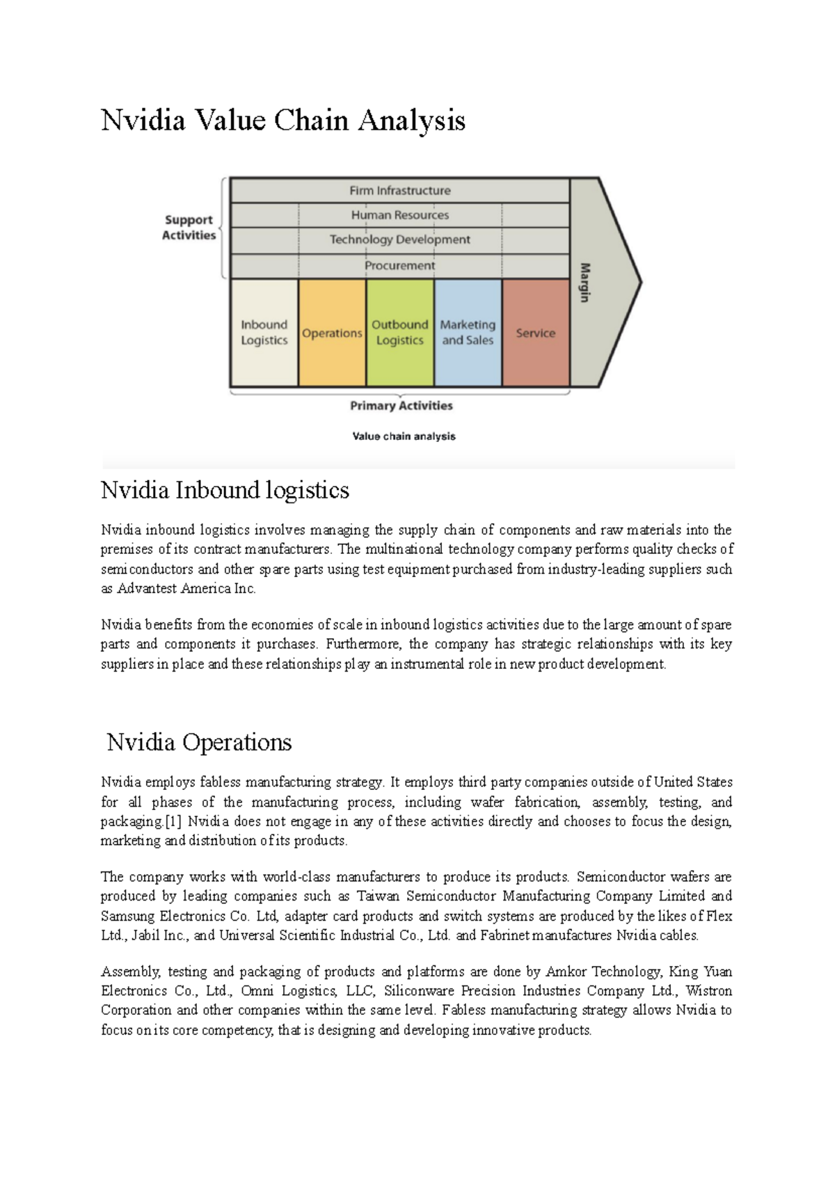 Nvidia Value Chain Analysis: Inbound, Operations, Outbound Insights ...