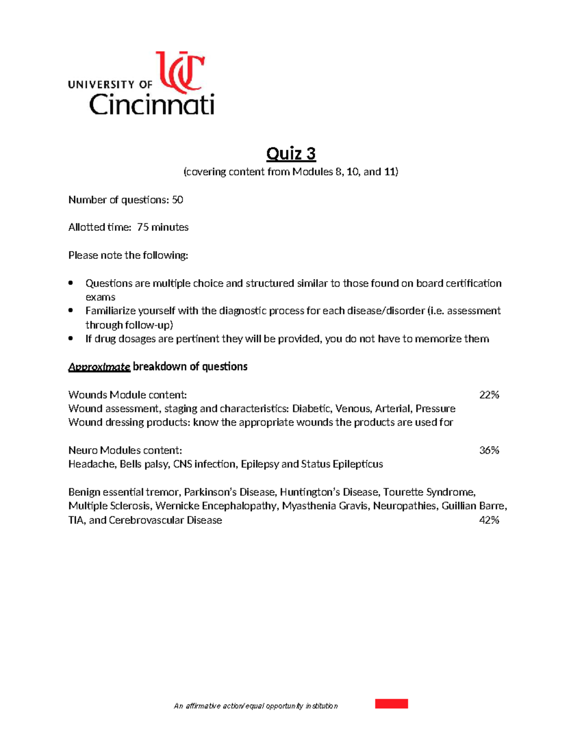 Quiz 3 Blueprint CMII: Modules 8, 10, and 11 Overview - Studocu