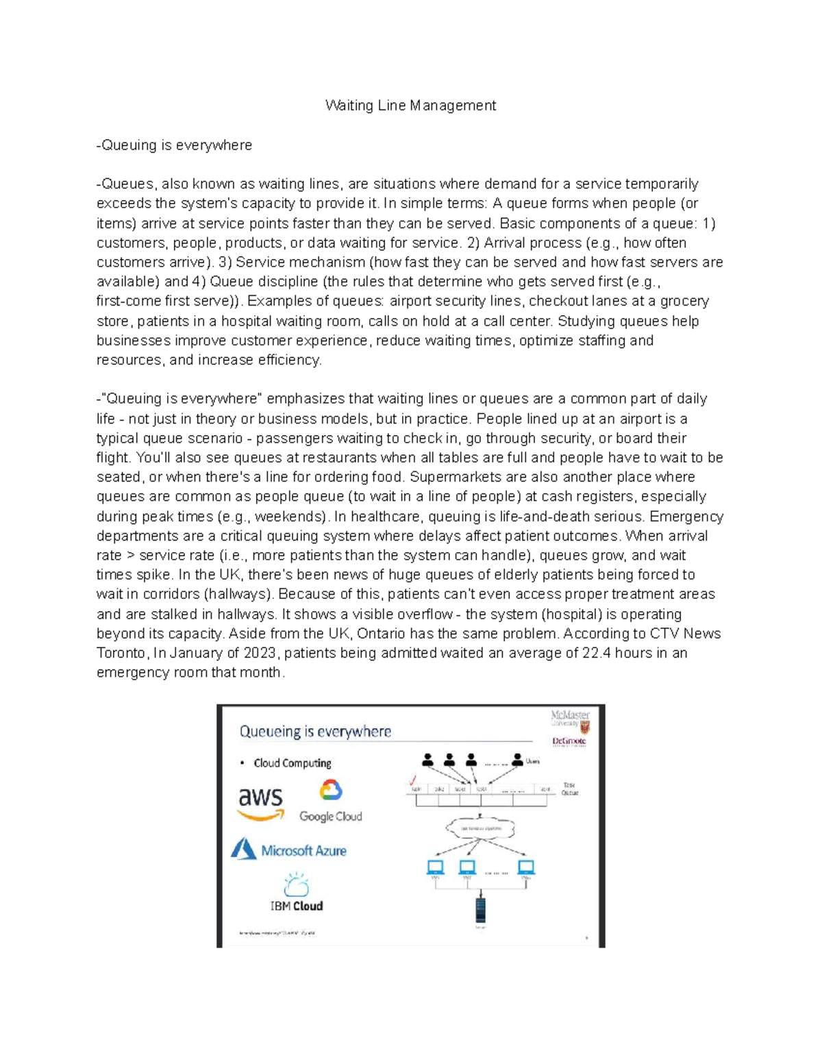 20C3 Waiting Line Management Notes: Understanding Queues and Their ...