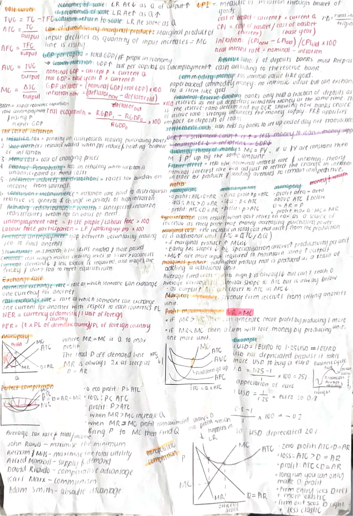 Final Exam Cheat Sheet: Economics of Scale and Market Dynamics (ECO ...