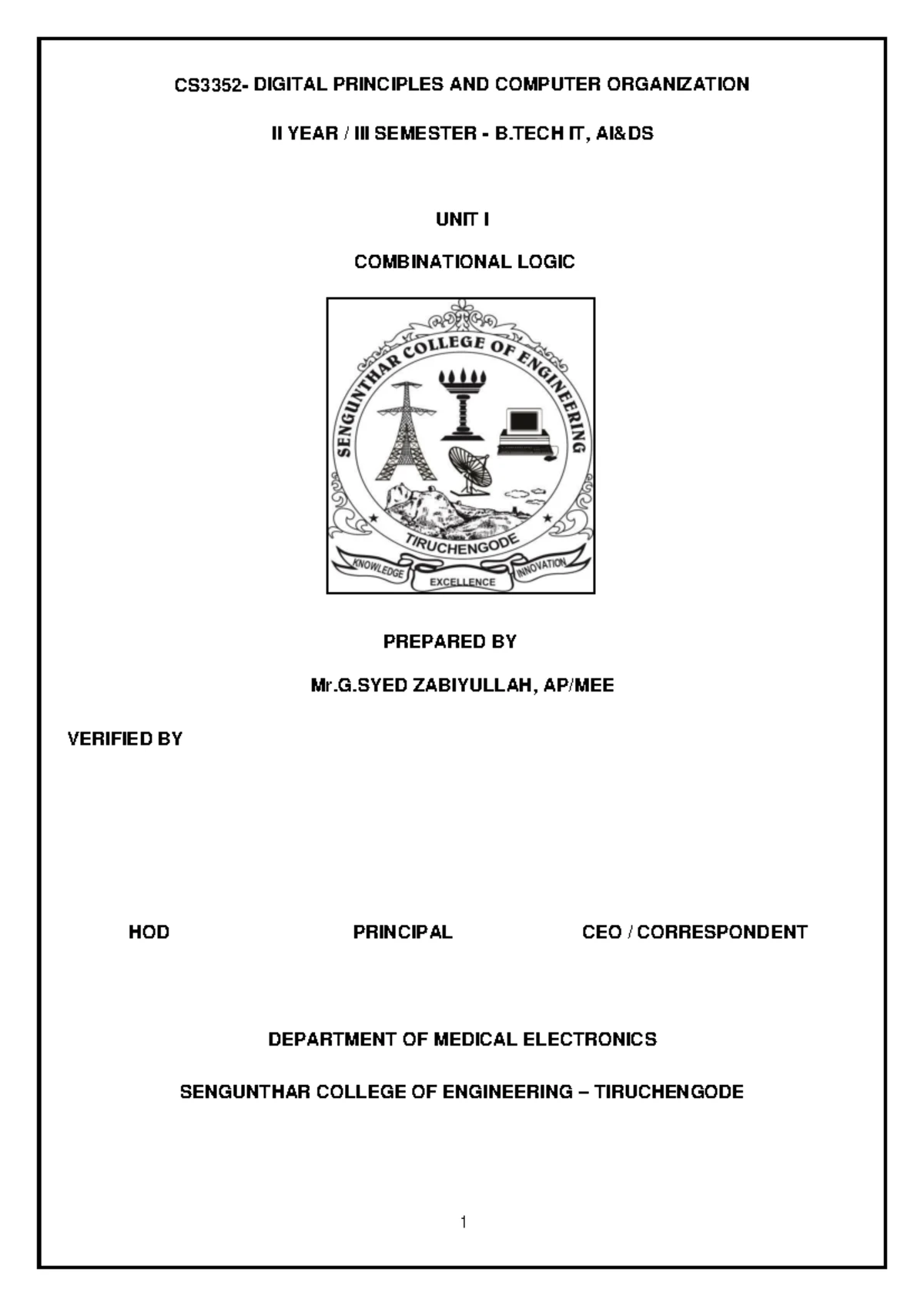 CS 3351 Digital Principles & Computer Organization – Past Year QP ...