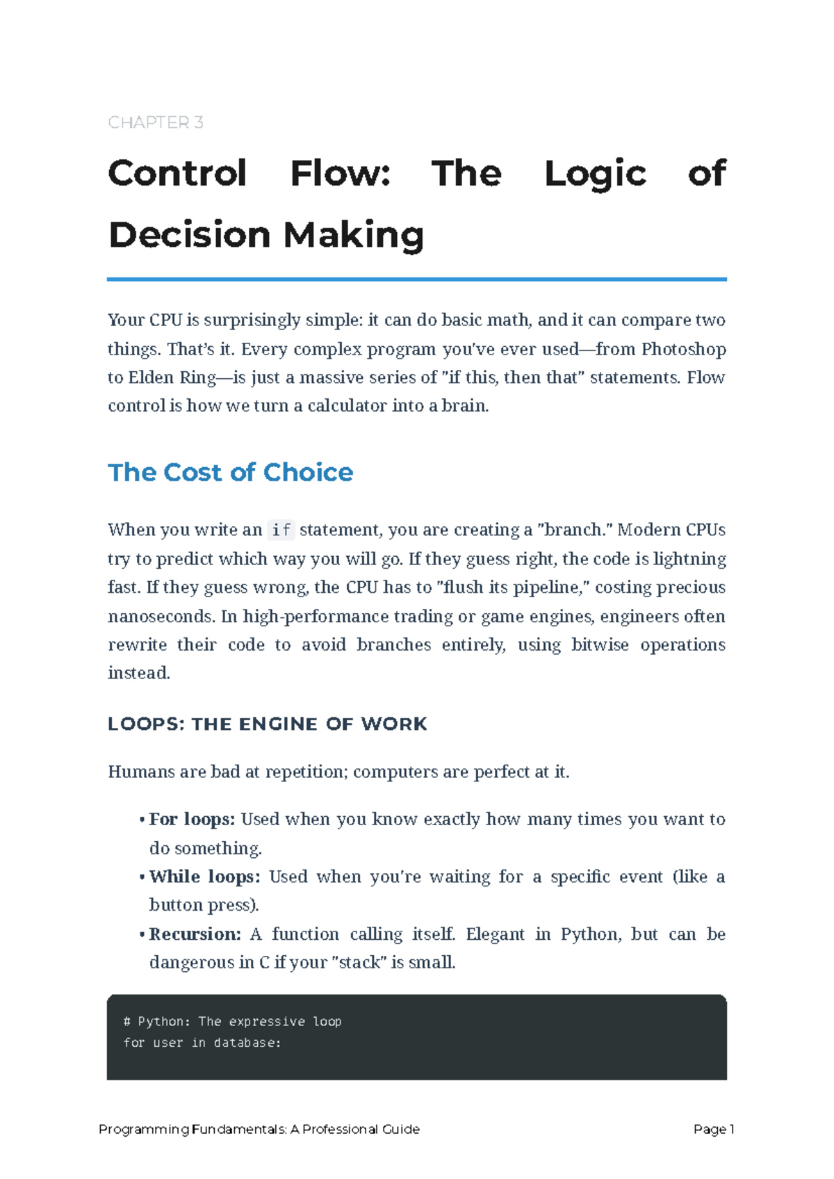CHAPTER 3: Control Flow & Decision Making in Programming - Studocu