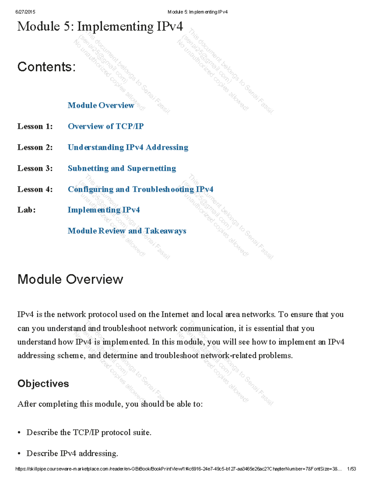 Module 5 Implementing IPv4 - - Studocu