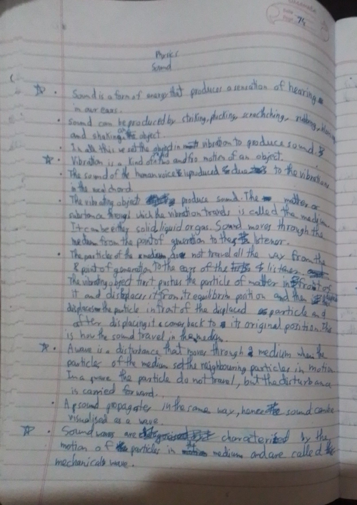 Class 9th-CBSE Notes- Science-Sound - Page 74 Physics sound A Sound is ...