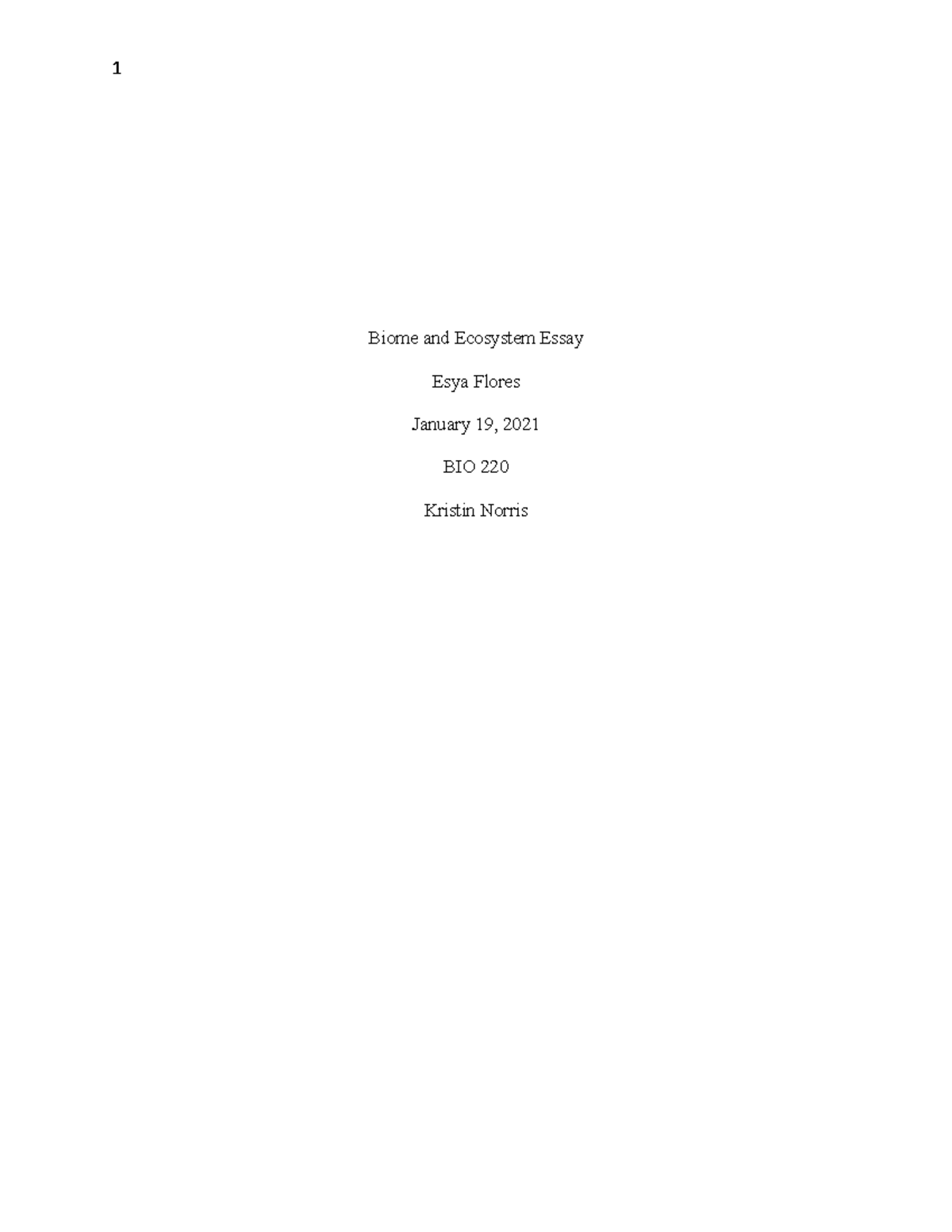 BIO 220 Tropical Rainforest Biome & Ecosystem Essay Insights - Studocu