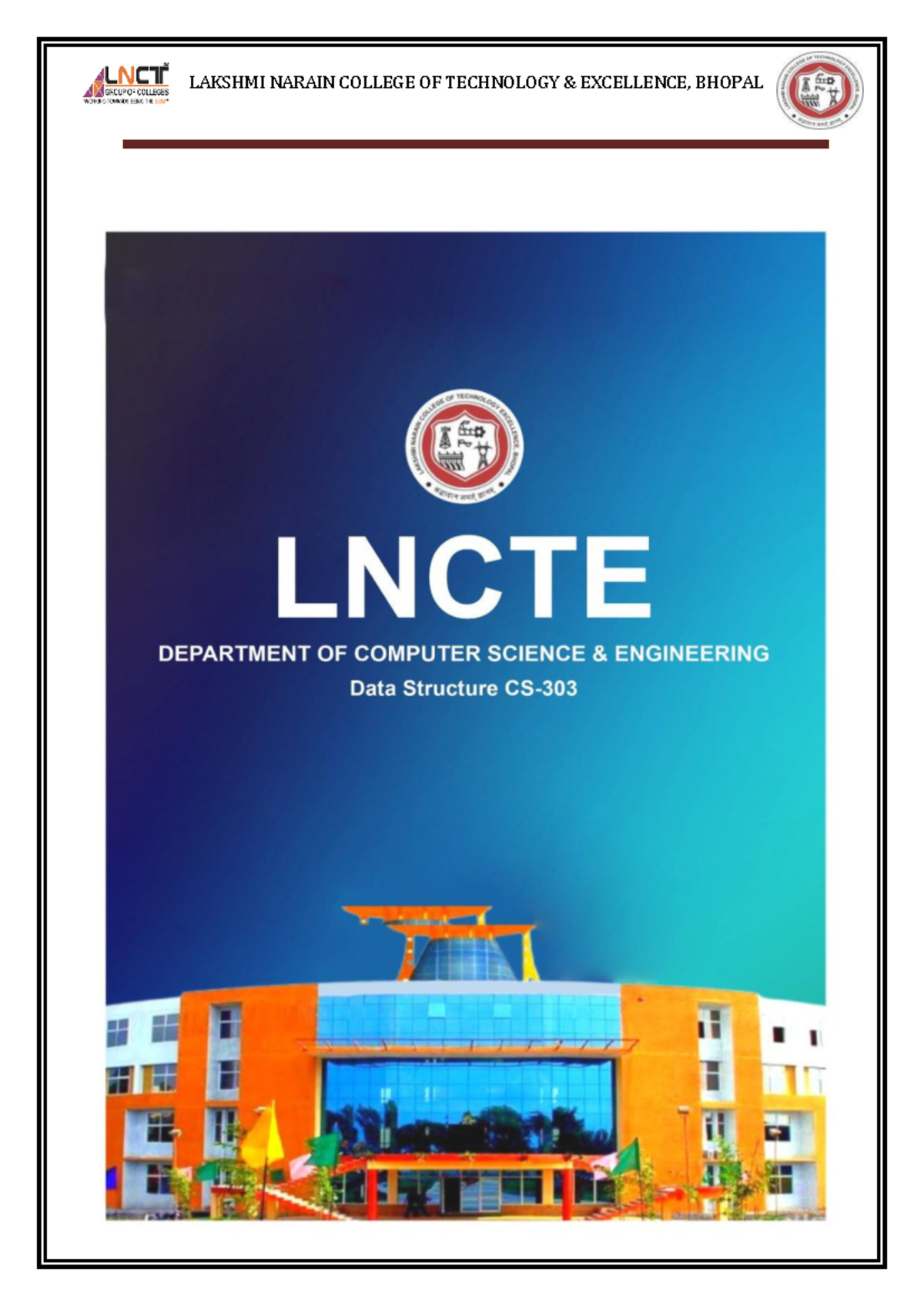 Lab Manual for Data Structures (CS 303) - Lakshmi Narain College - Studocu