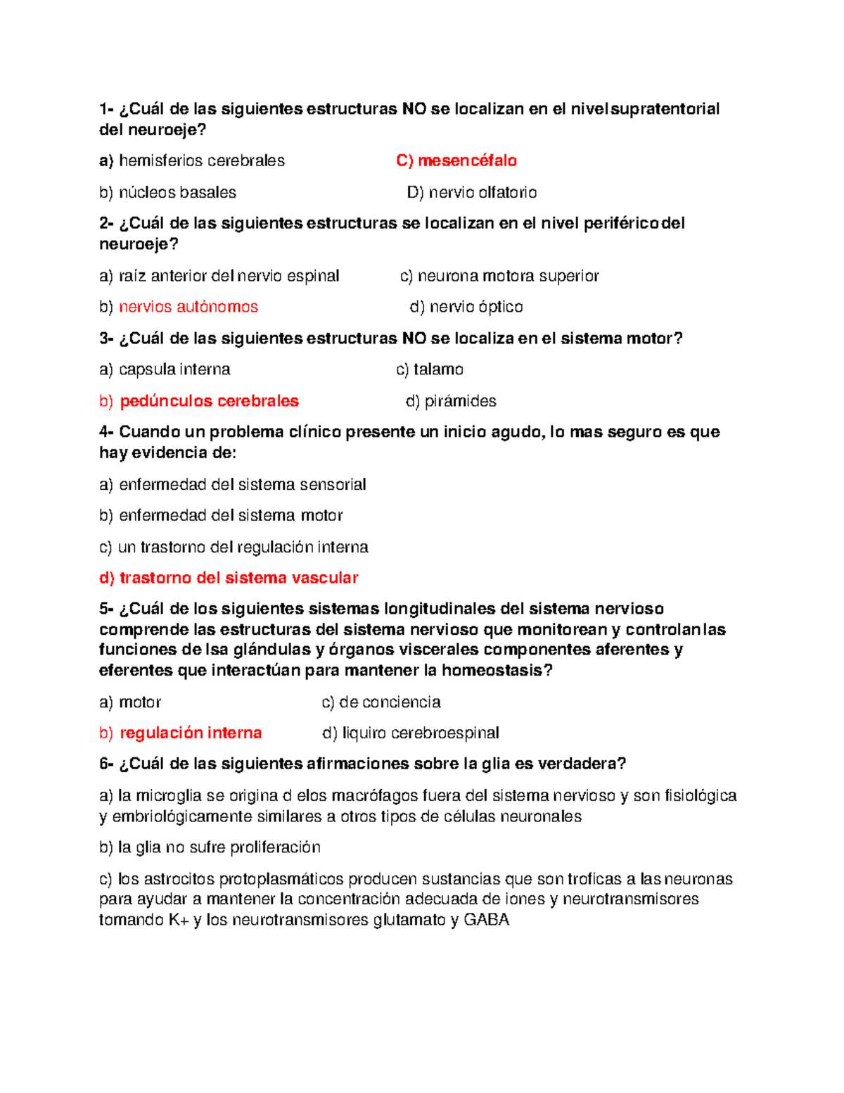 3er Parcial de Neuroanatomía: Estructuras y Funciones del Sistema ...