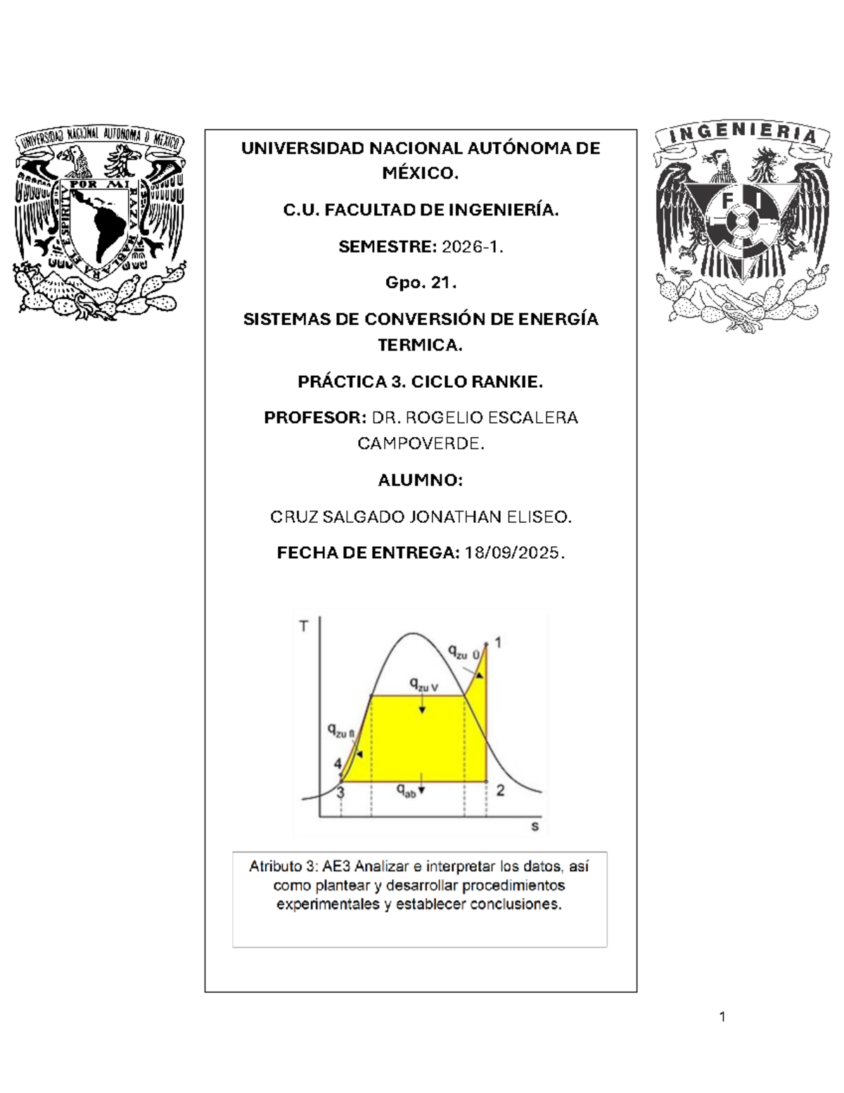 Práctica 3: Ciclo Rankine en Sistemas de Conversión de Energía Térmica ...